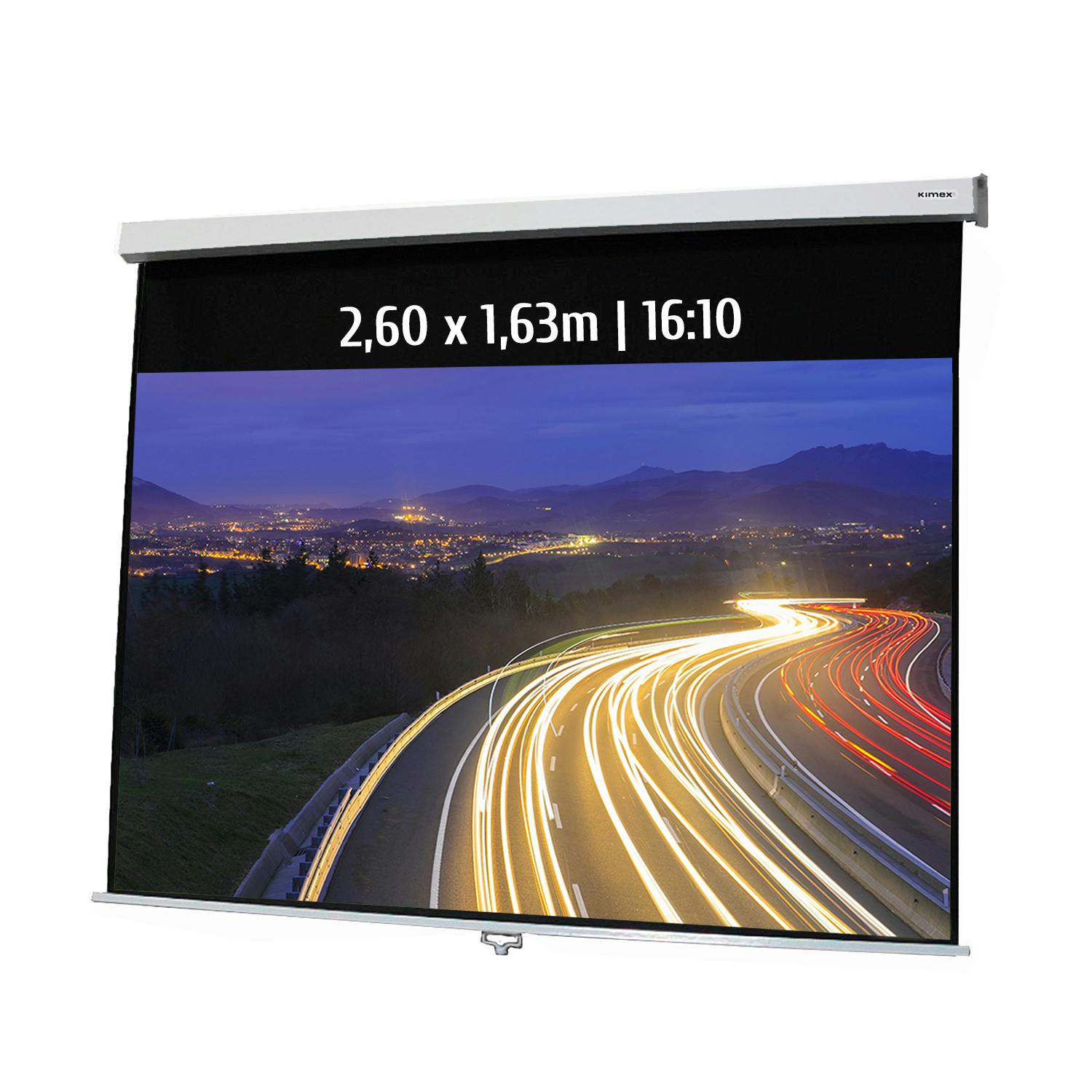 KIMEX - Ecran de projection manuel 2,60 x 1,63m - Format 16:10 | METRO