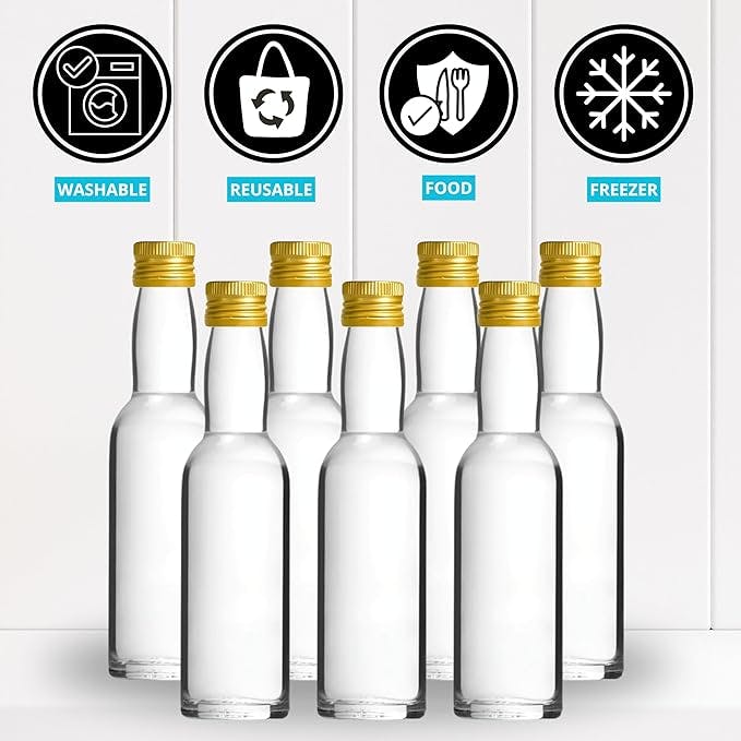 100 Mini Botellas de Vidrio 40ml para Alcohol, Recuerdos de Boda ...