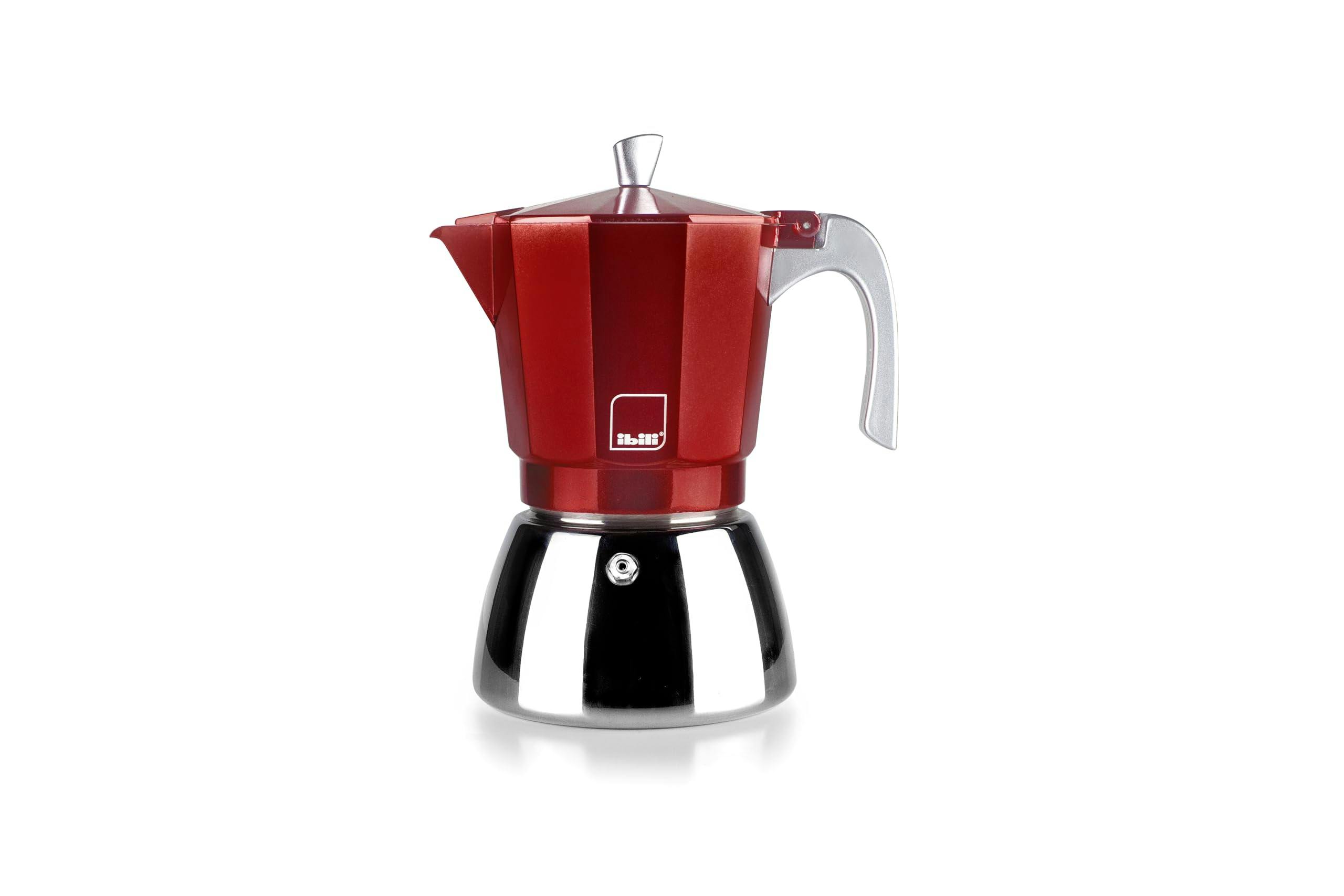 IBILI - Caffettiera espresso Elba Red, 12 tazze, 600 ml, fusione di ...