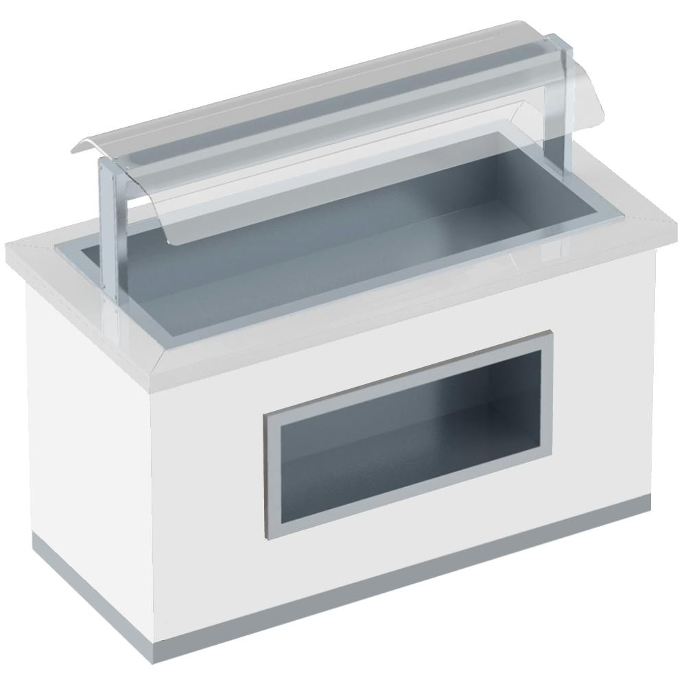 Buffet caldo con bagno maria e protezione schermo 4 gn 1/1-150 finito ...