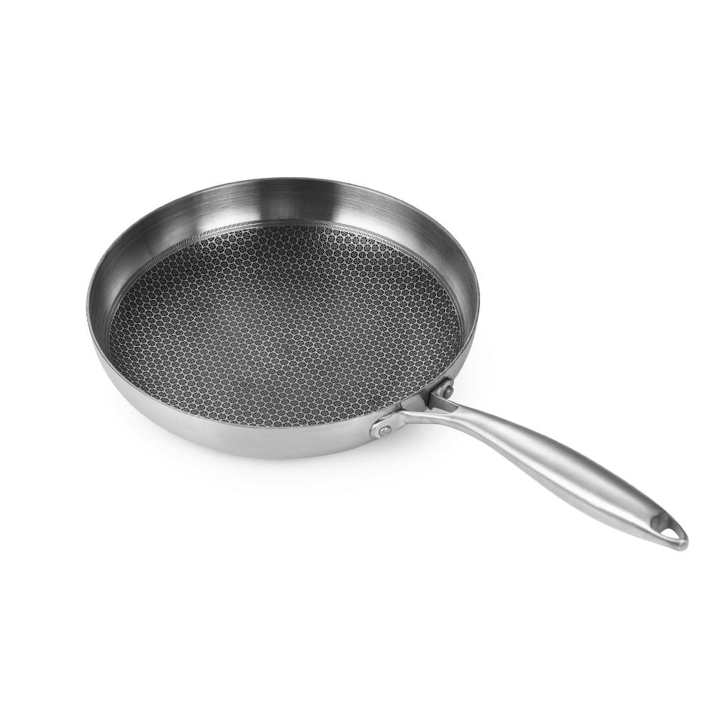 Morleos Bratpfanne 22 cm 2 Liter Antihaft Wabenstruktur Edelstahl ...