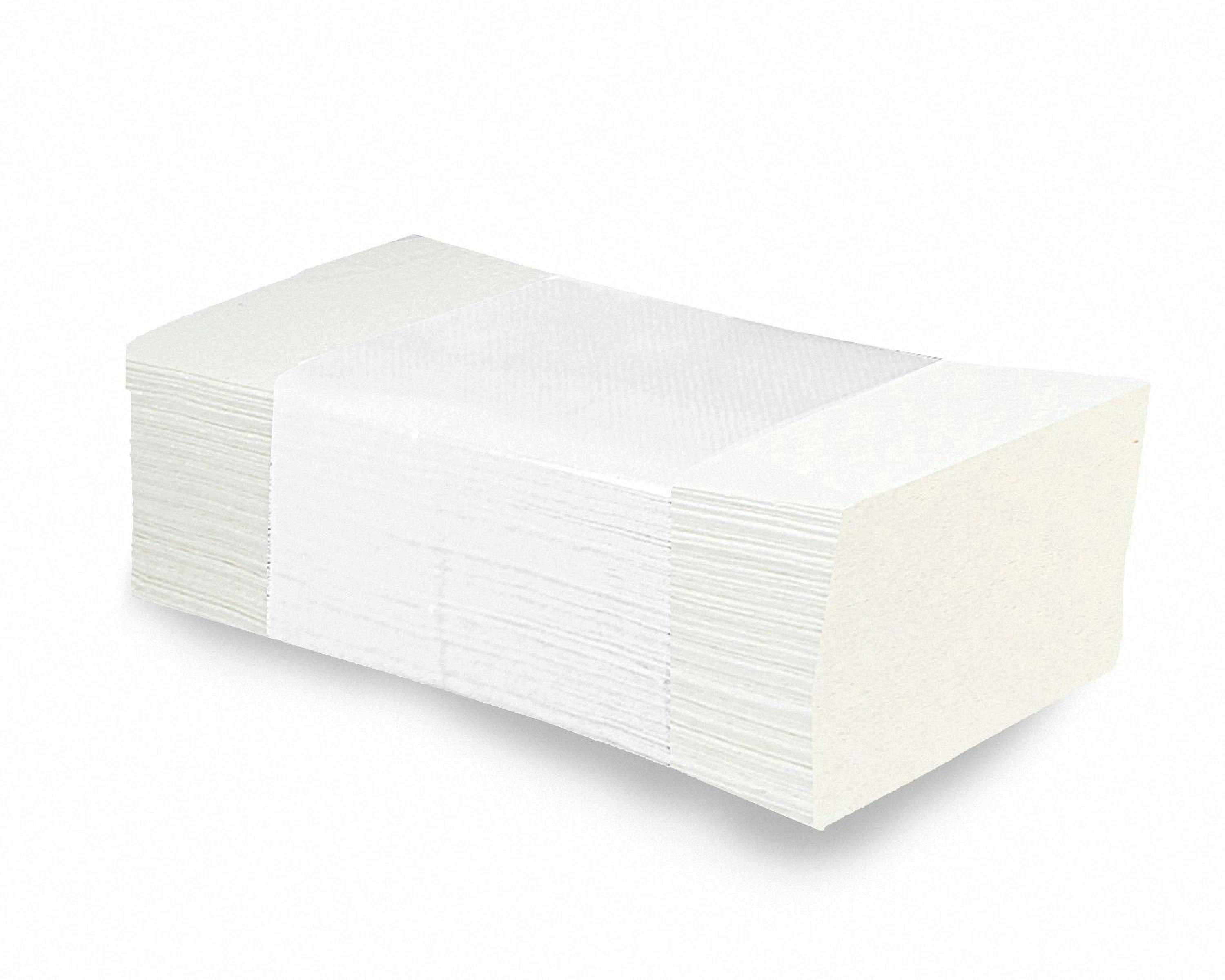 3200x Falthandtücher Papierhandtuch 25x21cm 2-lagig weiß geprägt Zick ...