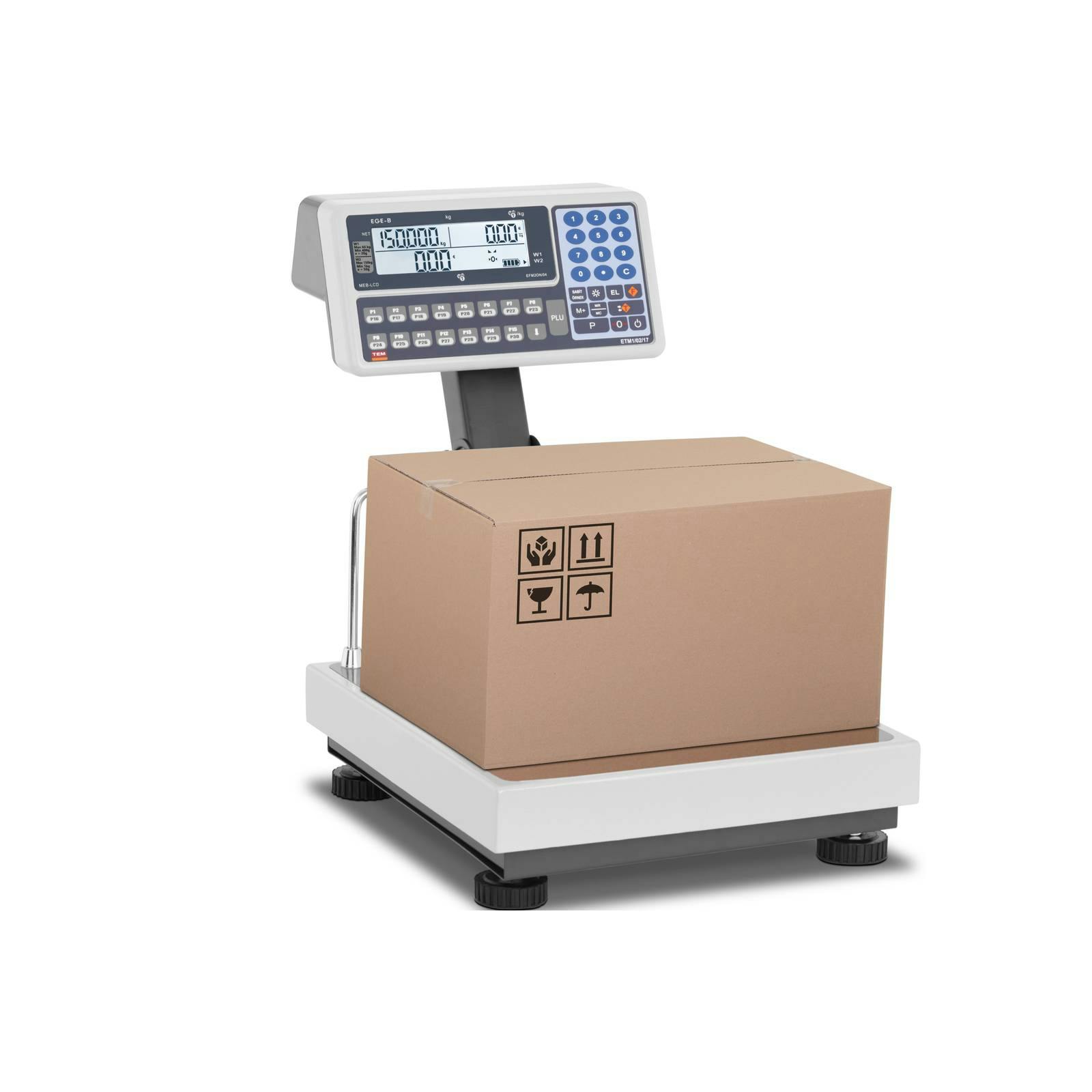 TEM Balanza comercial con pantalla superior - calibrada - 60 kg/20 g ...