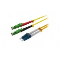 Helos LWL Patchkabel E2000® APC (LSH)/LC Duplex 9/125µm OS2 gelb 15,0m | METRO