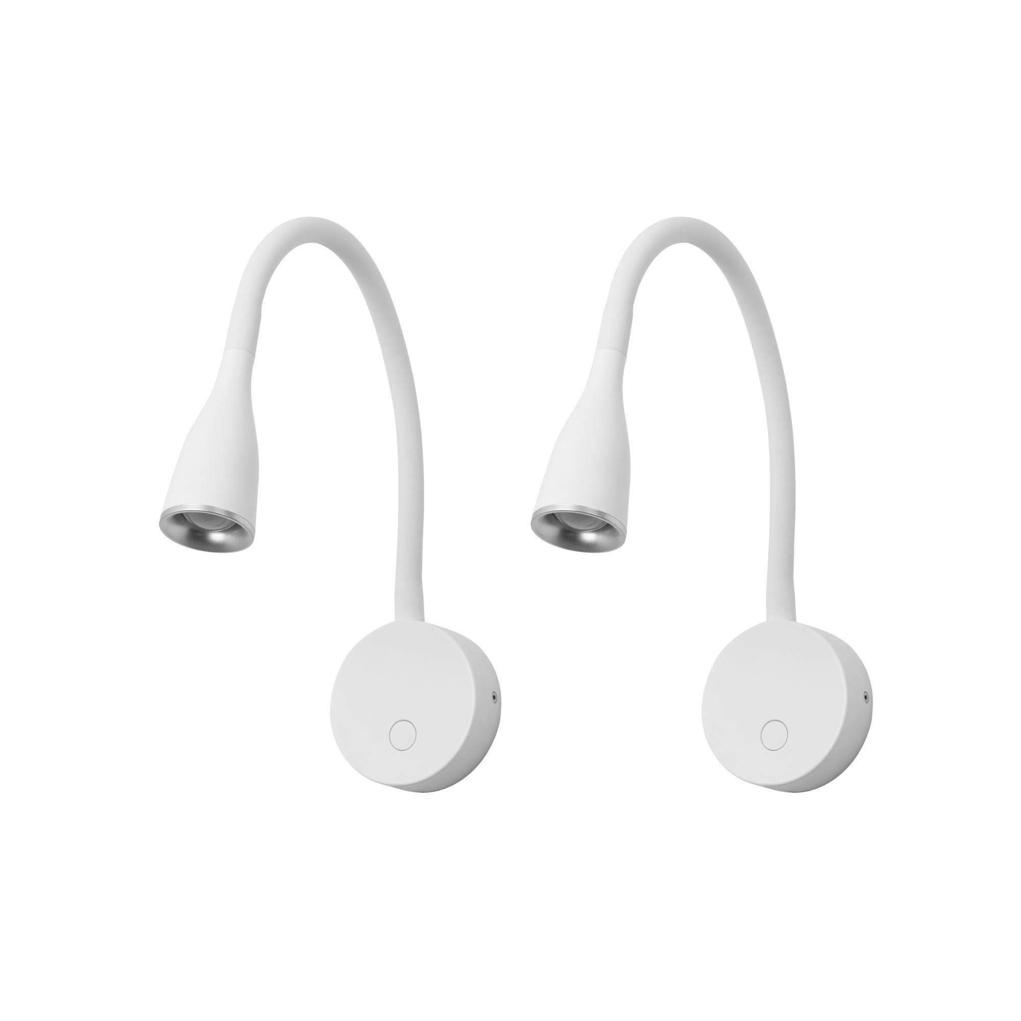 Forlight Crobat (2 unidades) Luz Led de Lectura de 3,8W en Color Blanco. Aplique de Pared para ...