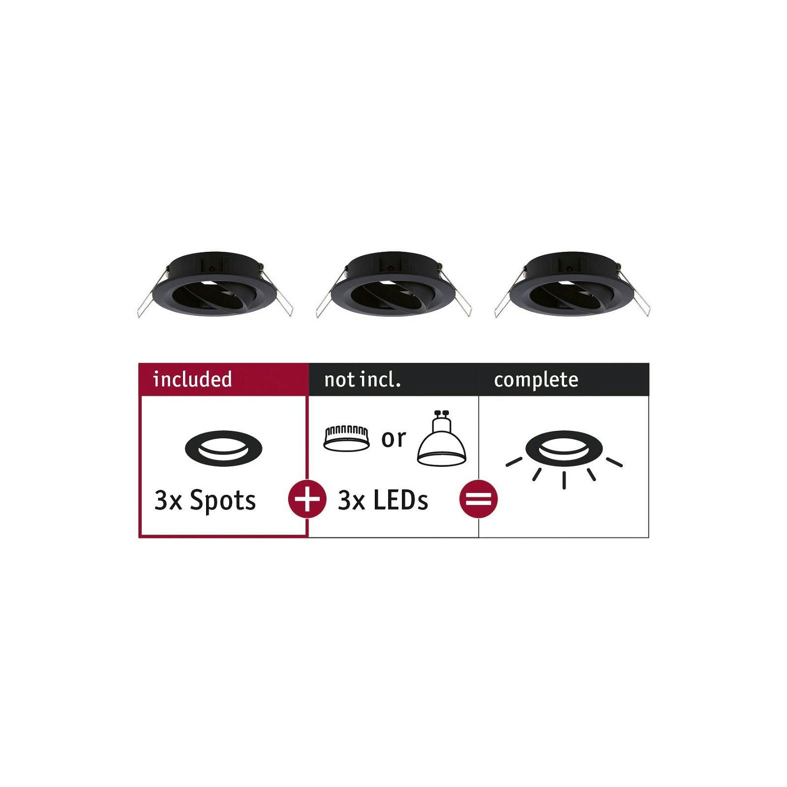 Paulmann Spot encastré Choose Kit de base orientable rond 84mm 50° max ...