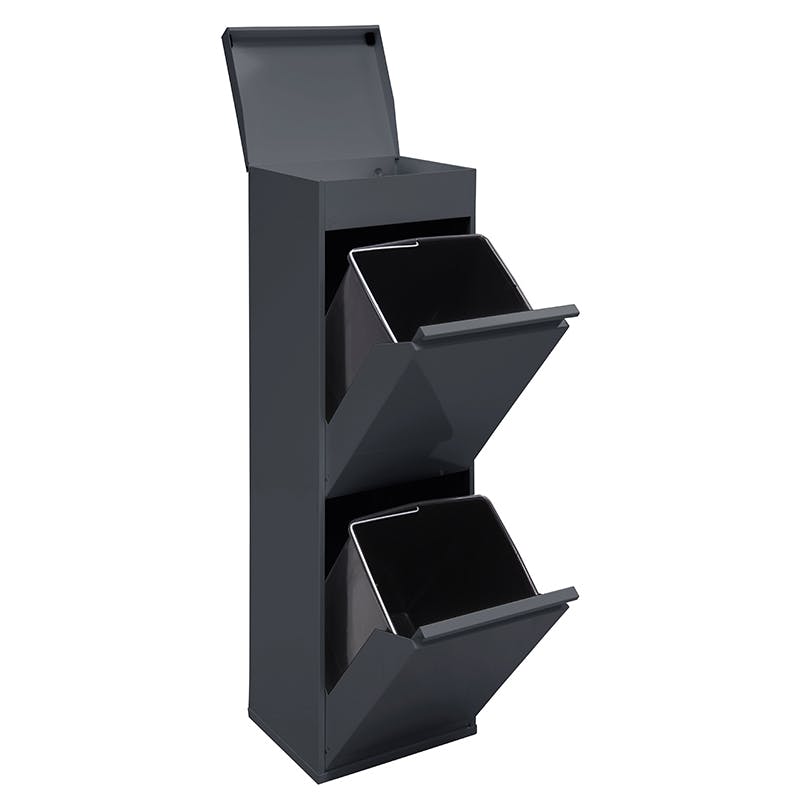 ARREGUI Top CR224-B 2-bins stalen afval- en recyclingbak met ...