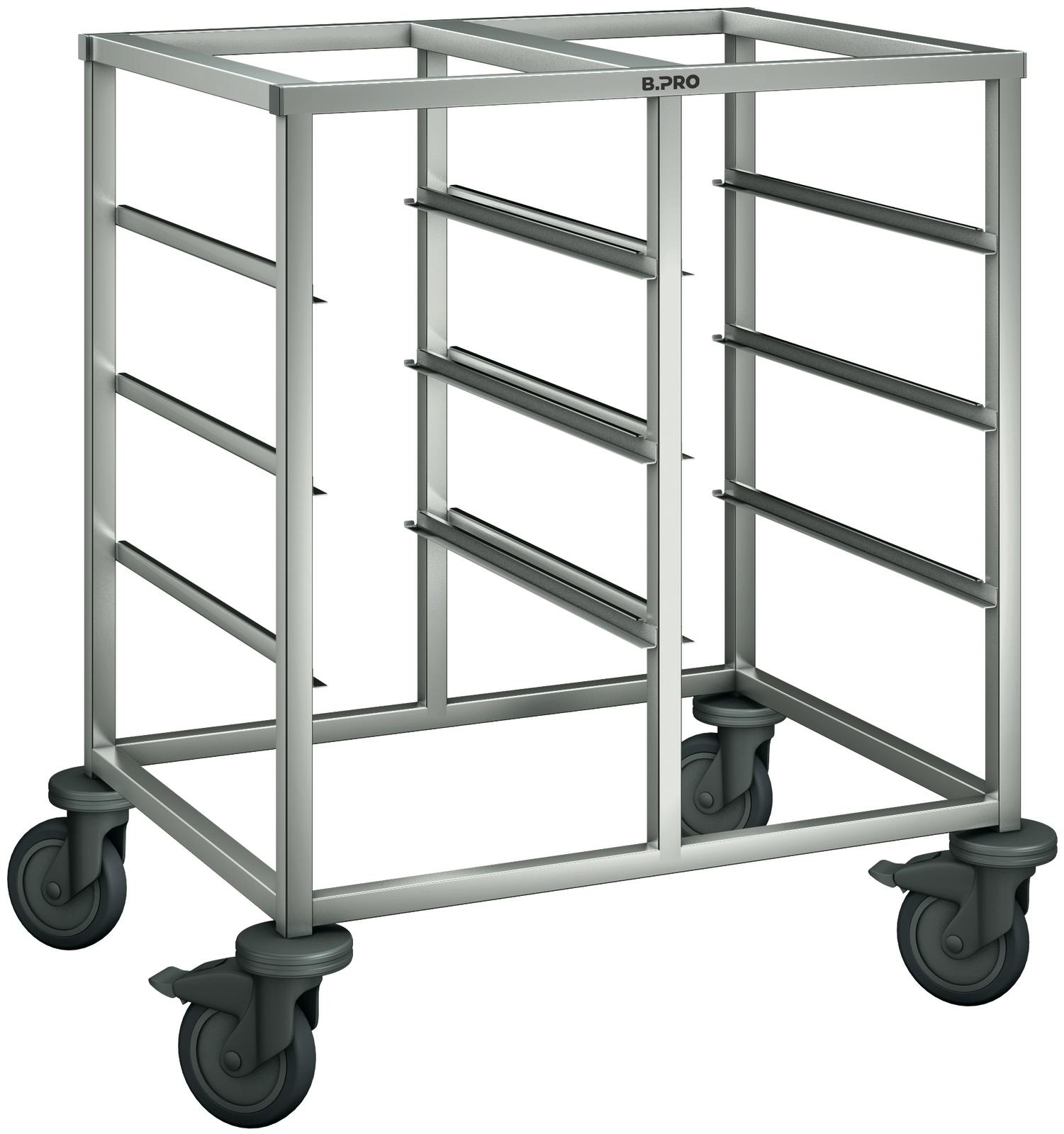 B.PRO RWR 2, Regalwagen aus rostfreiem Edelstahl mit Kunststoffrollen ...