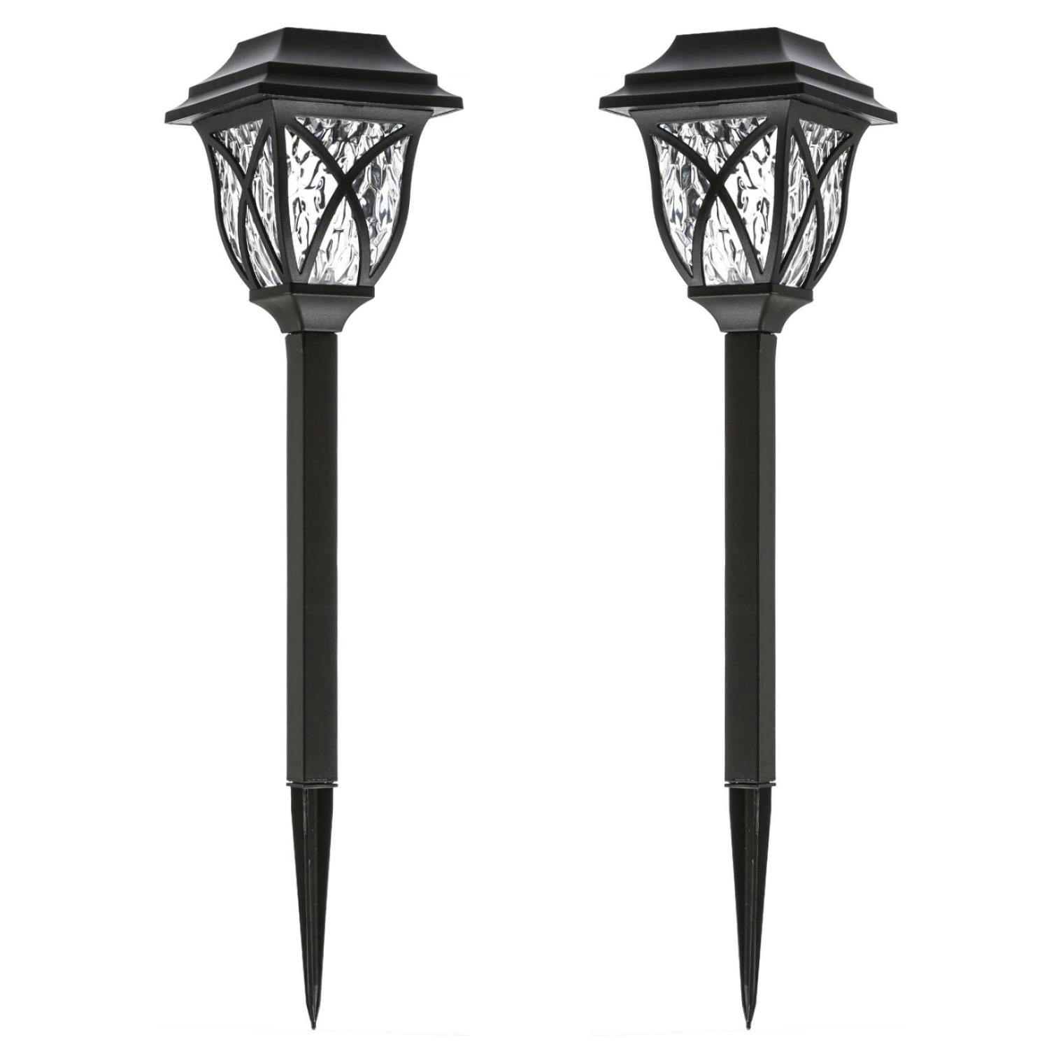 LED Solar Wegleuchte Laterne Gartenleuchte Stabbeleuchtung H:44cm 2St ...