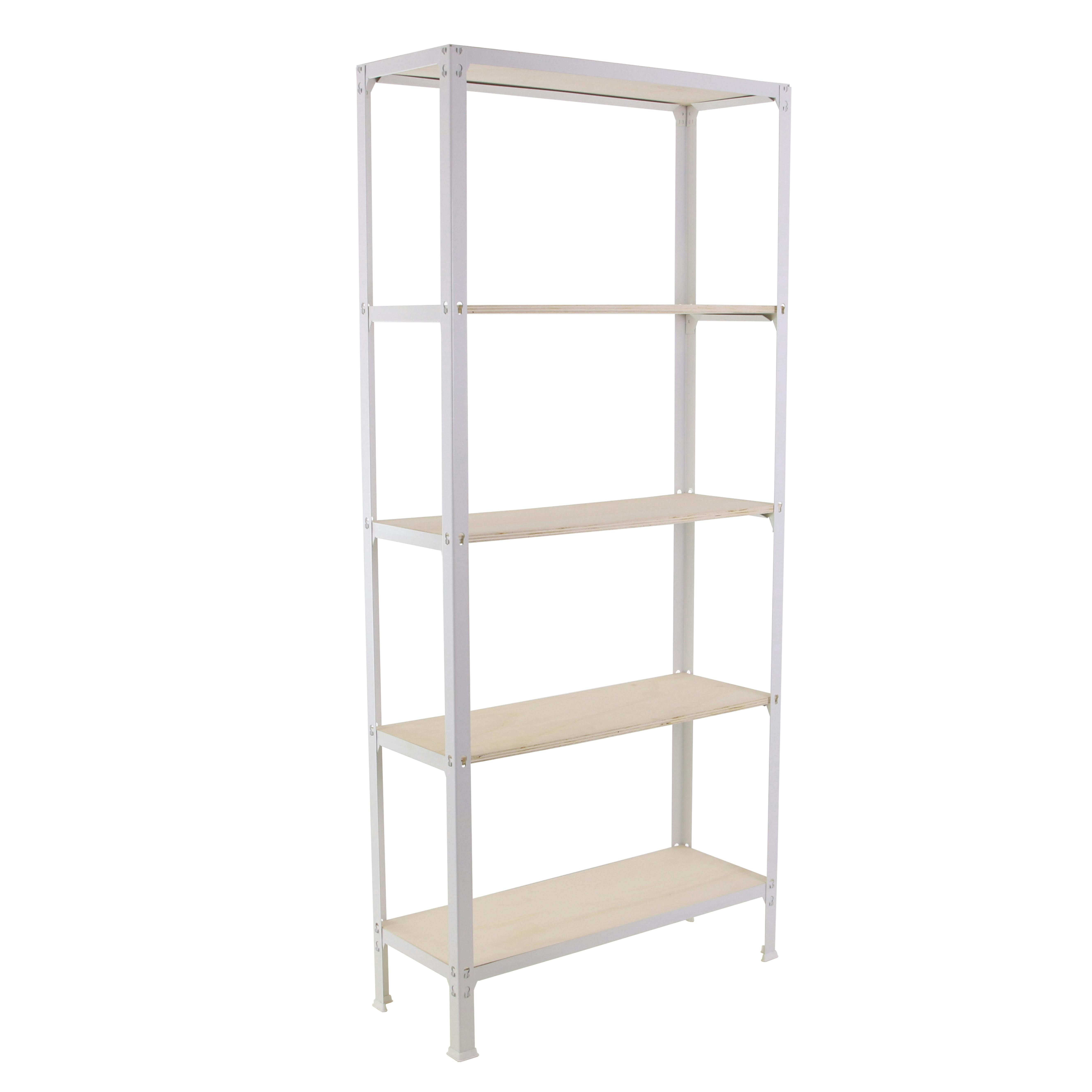 Estanteria sin tornillos para casa Simonhome click plywood mini 5/300 blanco/chopo | Makro