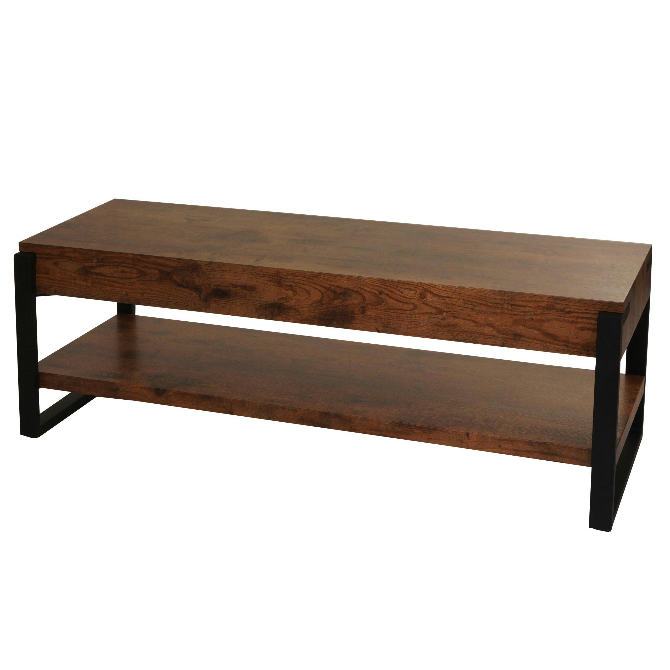 TV-rek HWC-L53, TV-tafel lowboard TV-tafel, metaal 42x120x44cm ~ donker ...