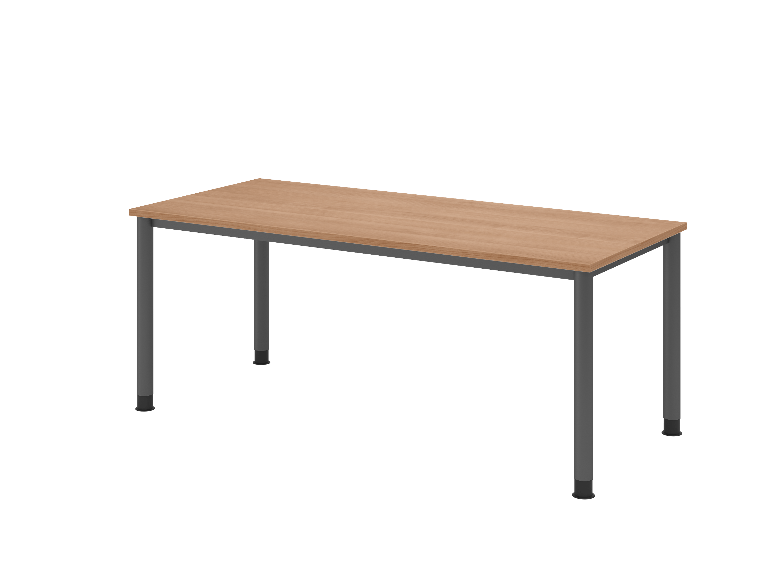 Hammerbacher-Schreibtisch 4Fuß-rd.180x80cm Nussbaum/Graphi-VHS19/N/G ...