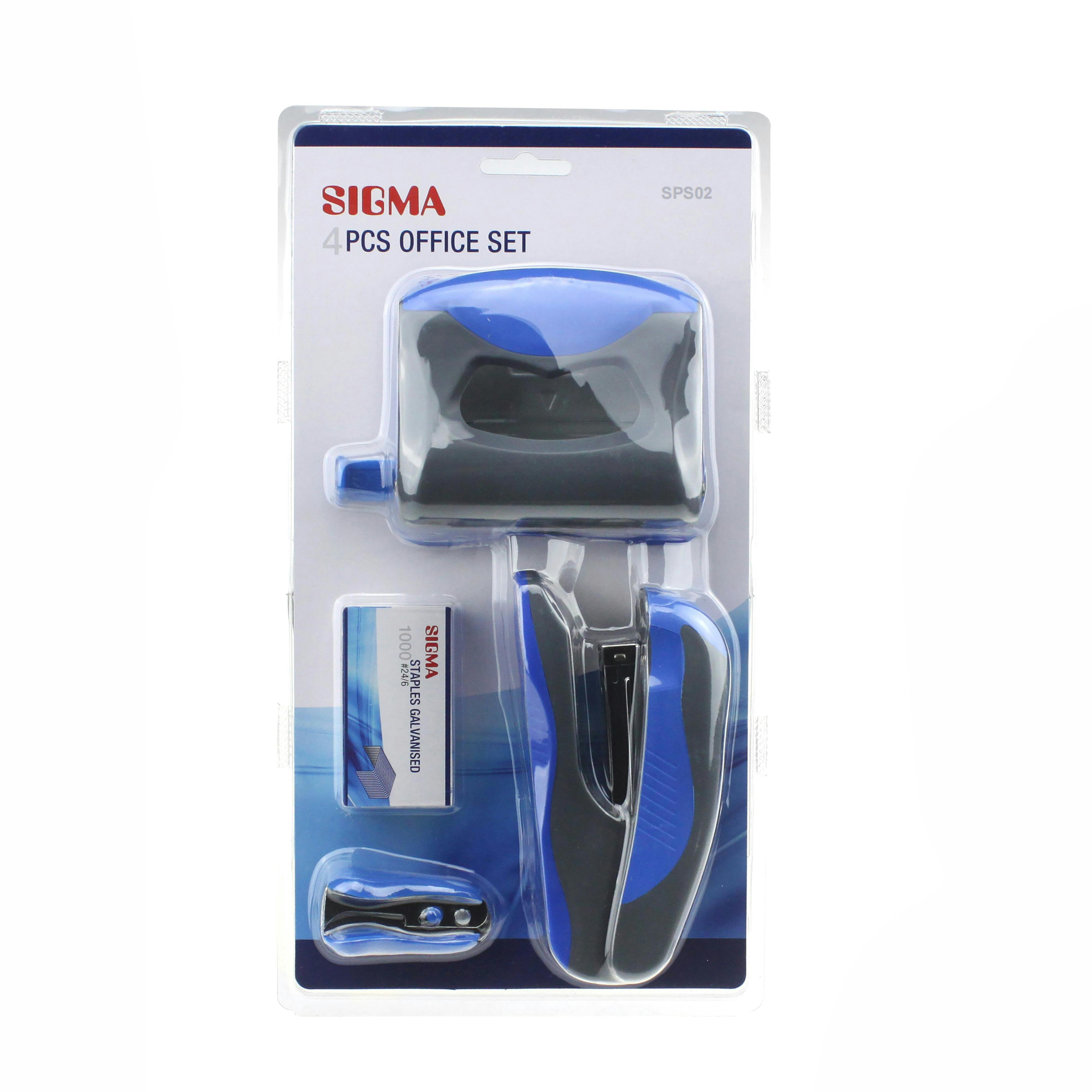 SIGMA Set de perforateurs, bleu, pack de 4 | METRO