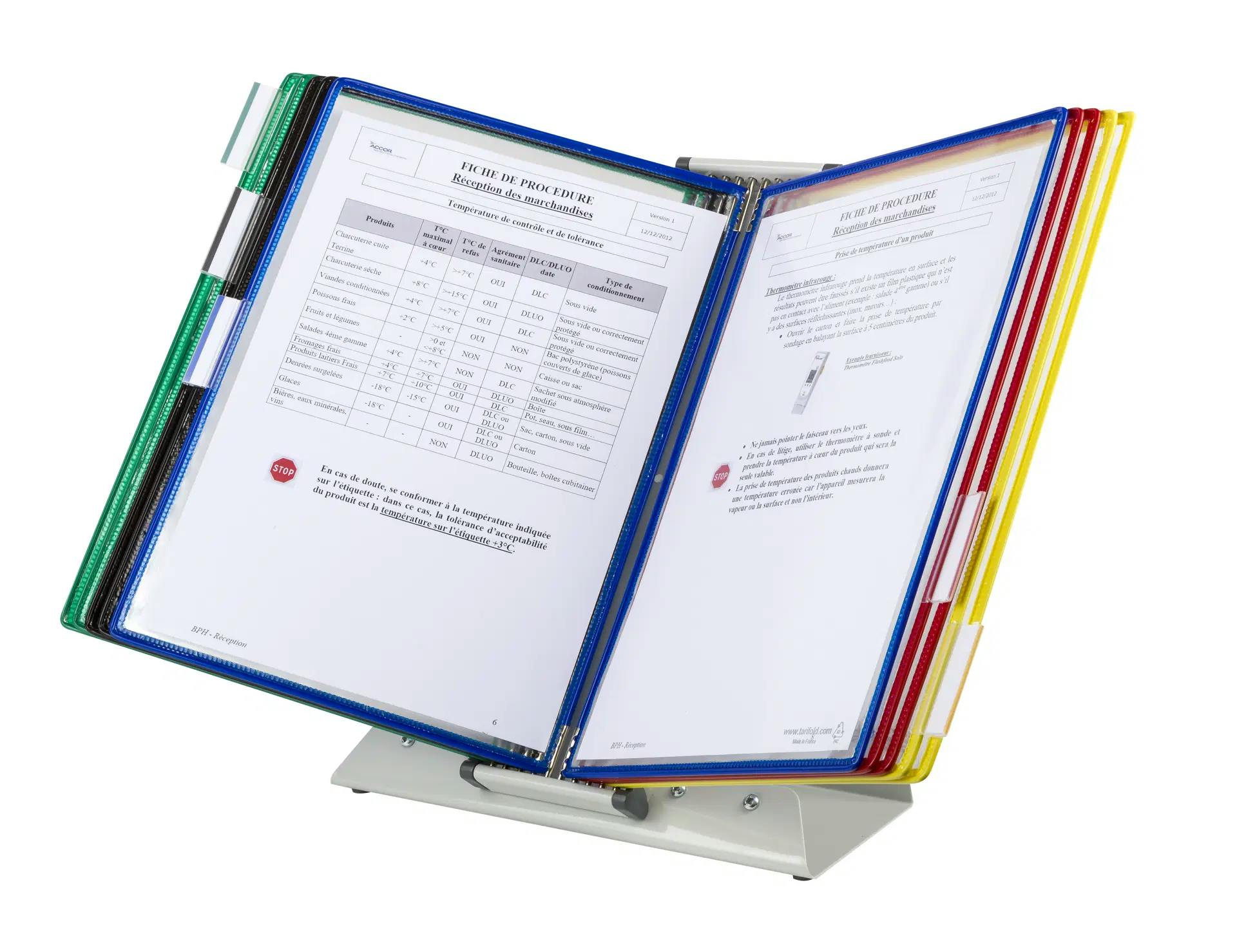 TARIFOLD Kit Pupitre Incline Metal A4 10 Poches Coloris Assortis | METRO