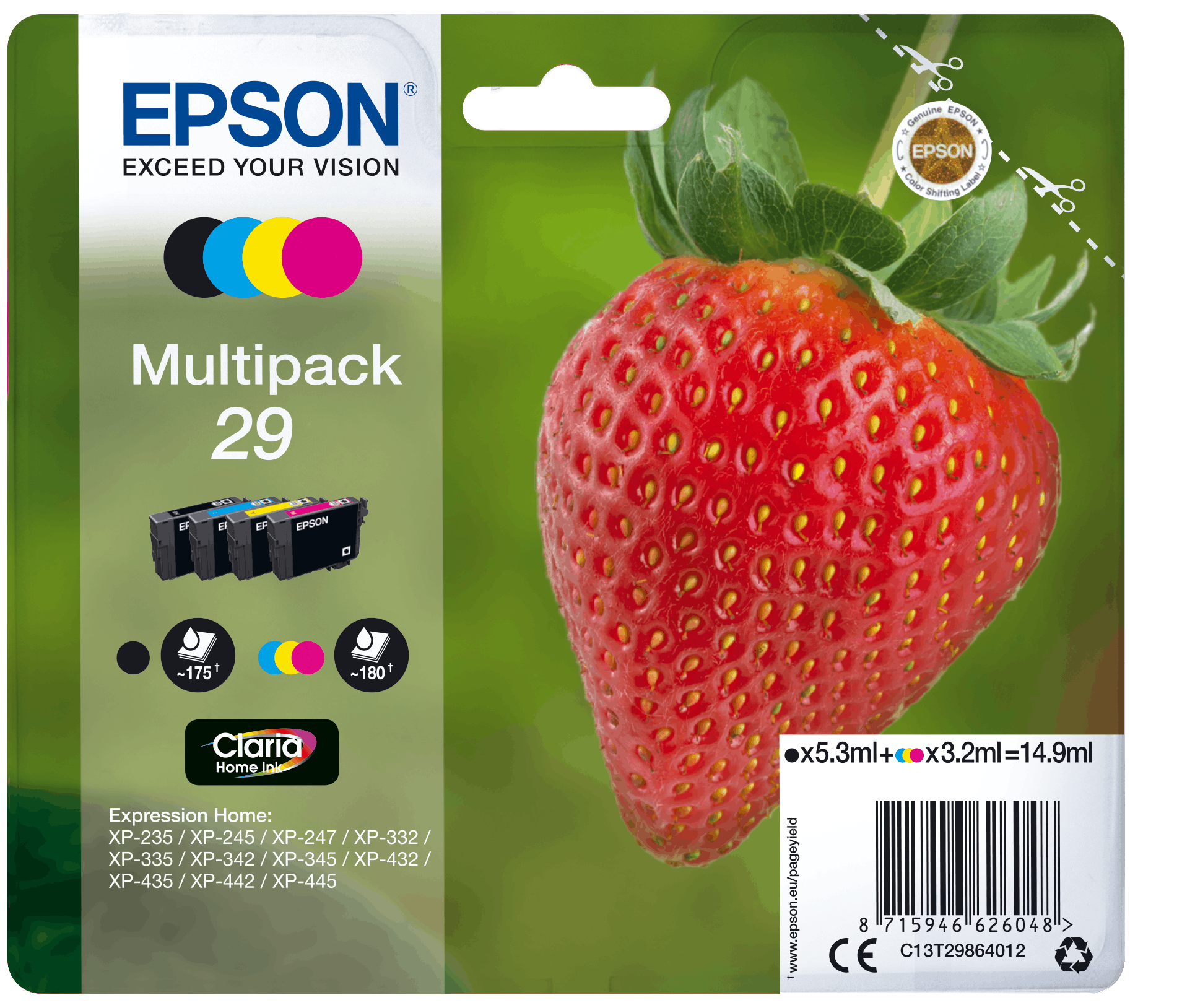 Epson Multipack Cartouche Fraise - Noir, Cyan, Magenta, Jaune | METRO