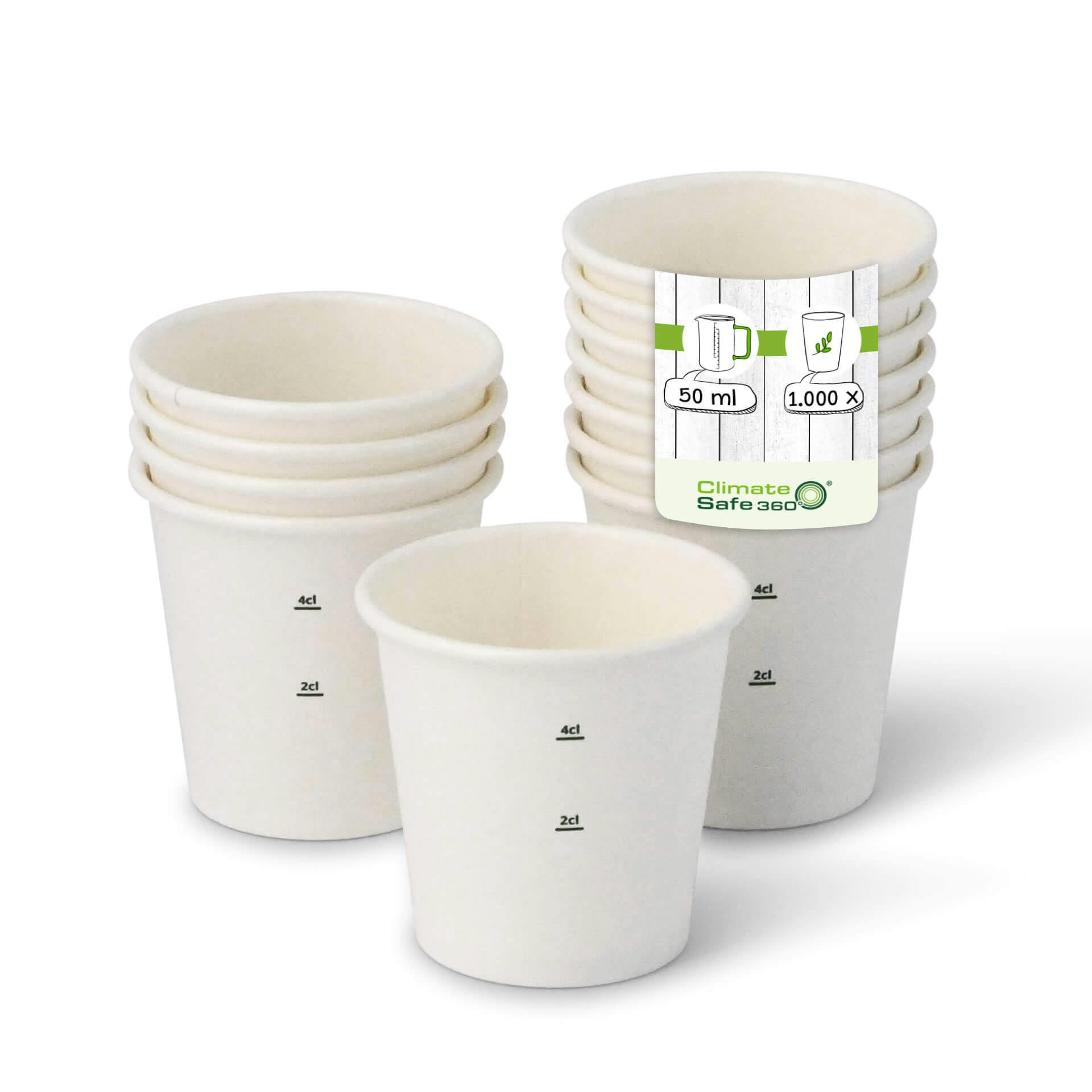 greenbox - Kartonnen beker 50 ml / 2 oz, Ø 50 mm, wit, 1000 St. | Makro