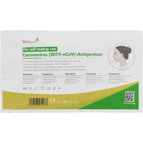 HOTGEN Antigen-Test Kit Schnelltest Laientest VPE: 1 Stück MHD 02.2024 ...