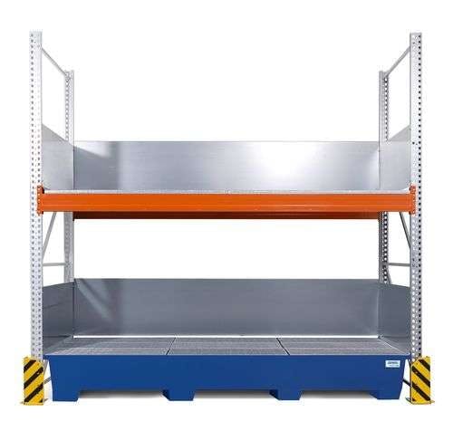 Gefahrstoff-Palettenregal, Grundfeld, 2 Lagerebenen, lackierte ...