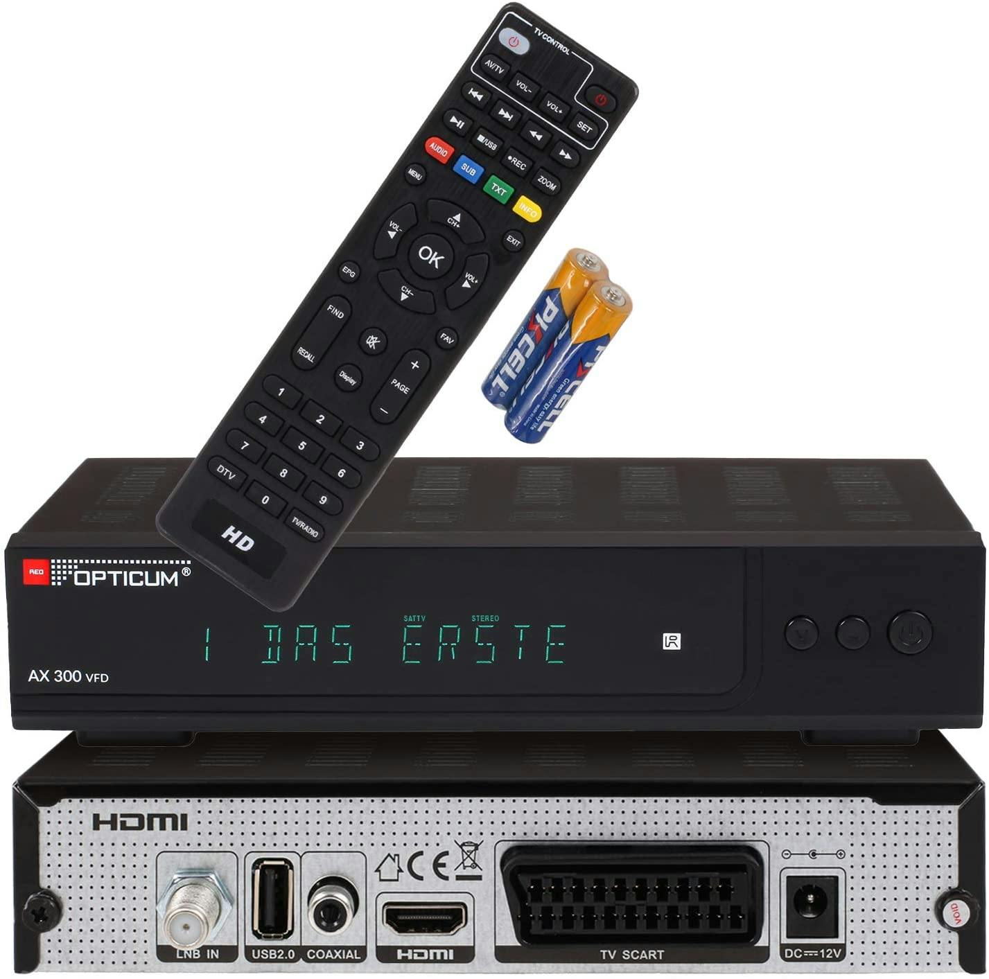 Opticum HD AX 300 VFD PVR ready Digital Receiver HDMI,Scart,USB,Coaxial ...