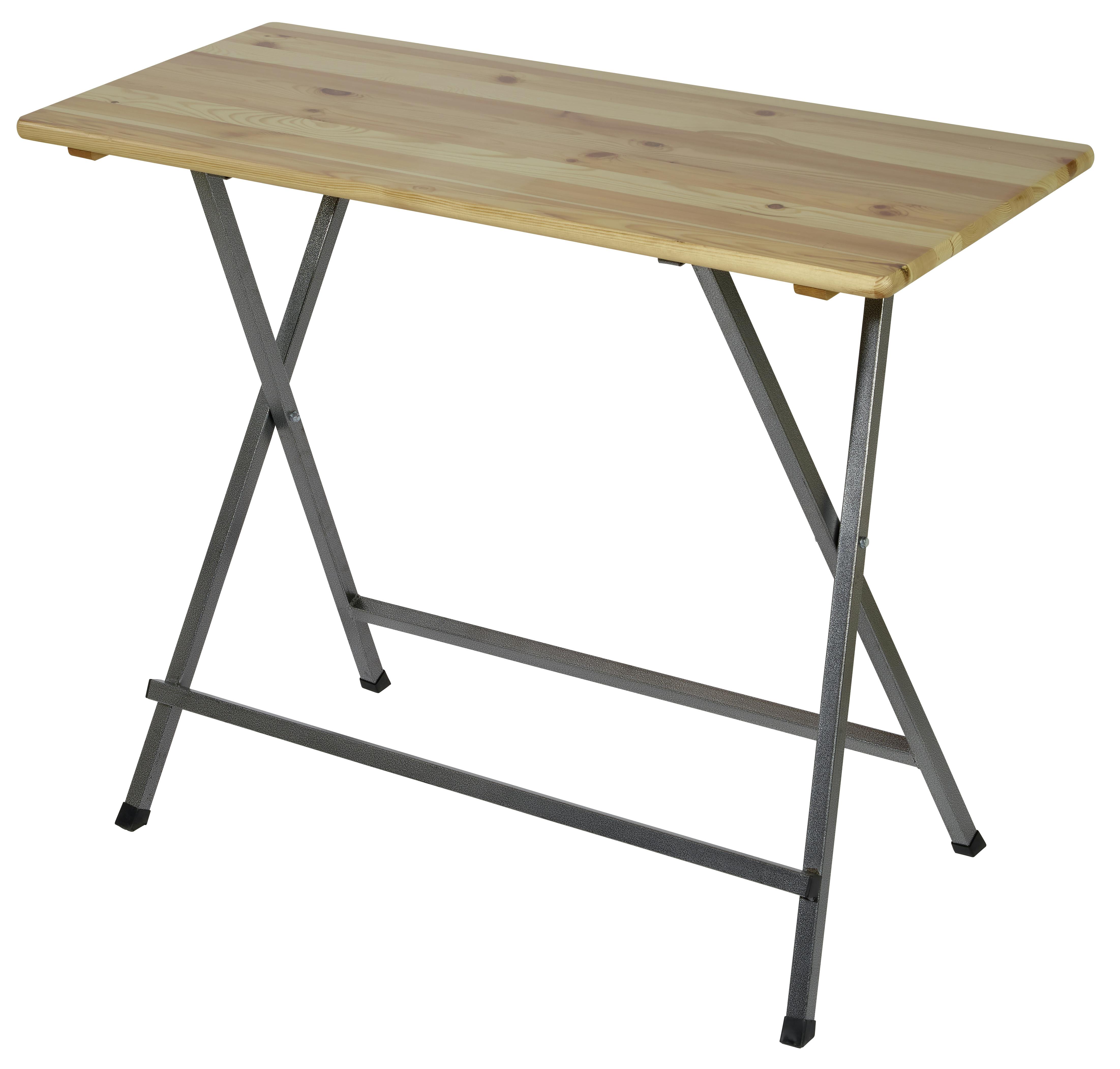 METRO PROFESSIONAL Bistro hoge tafel, inklapbaar, staal/pine hout, 140 ...