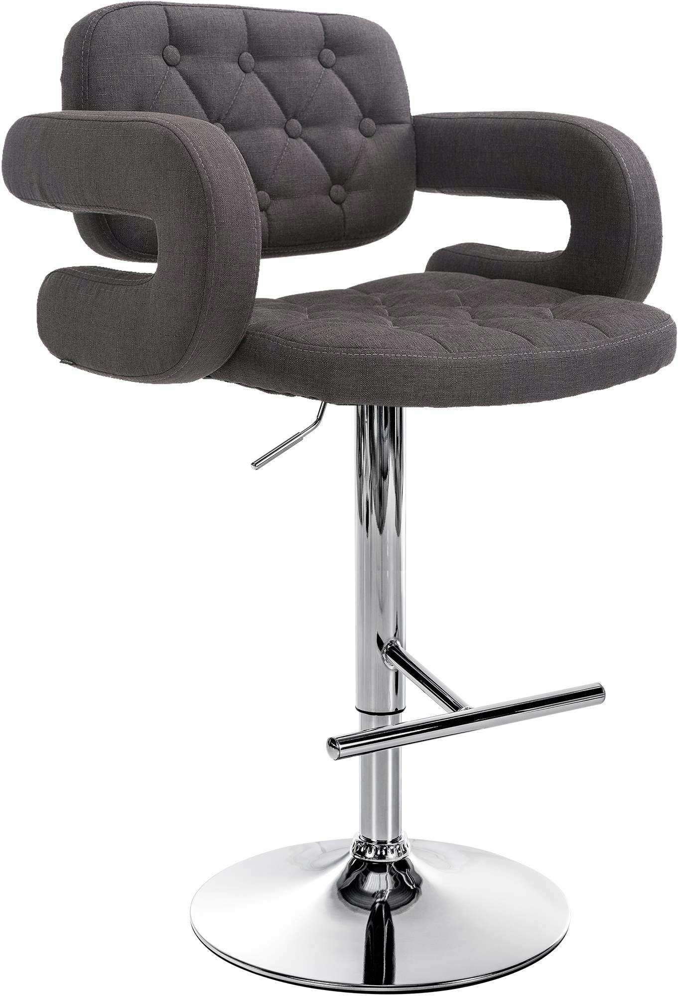 Barhocker Dublin Stoff dunkelgrau/chrom | METRO