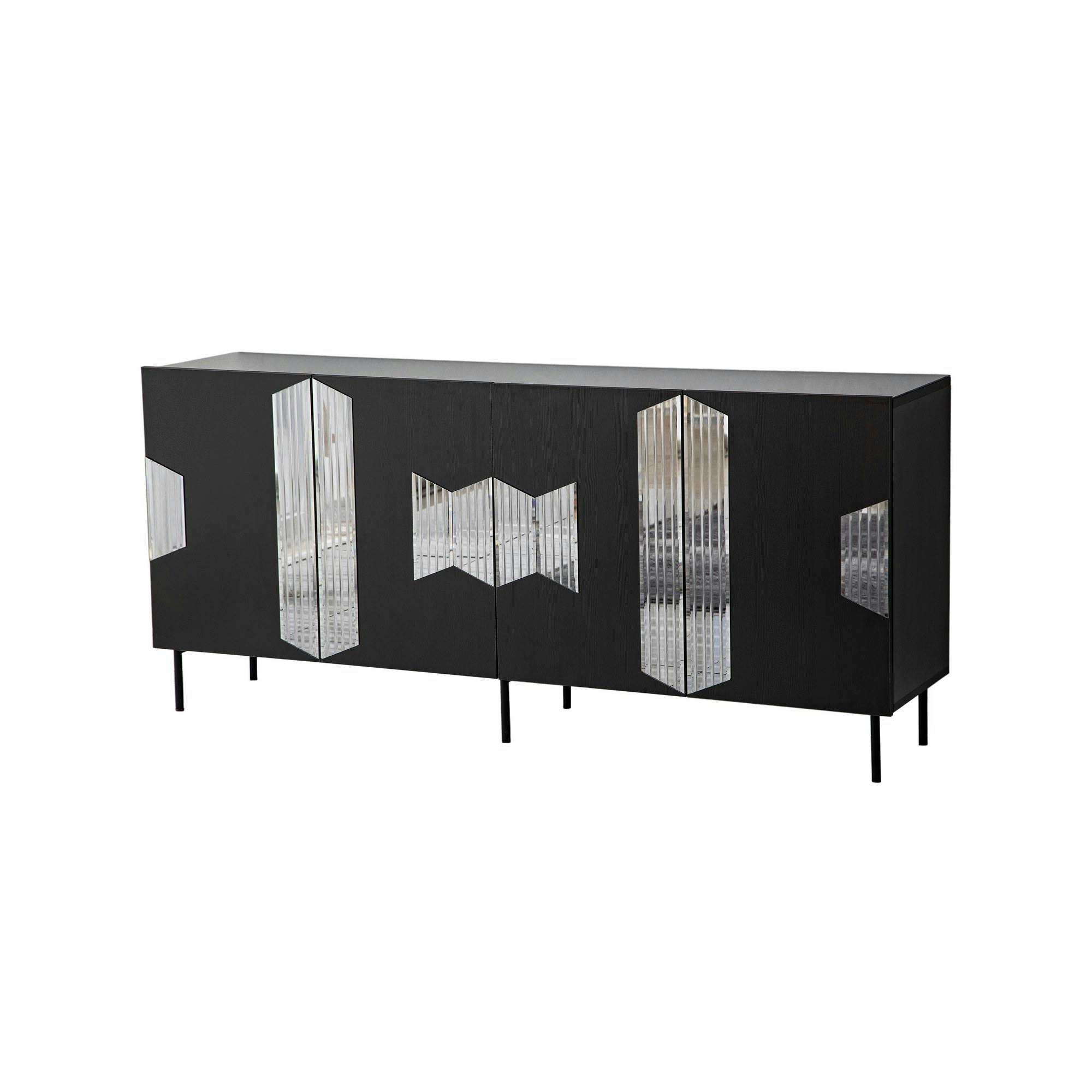 Aparador Vienna Negro Humo 180x40x80 cm | Makro