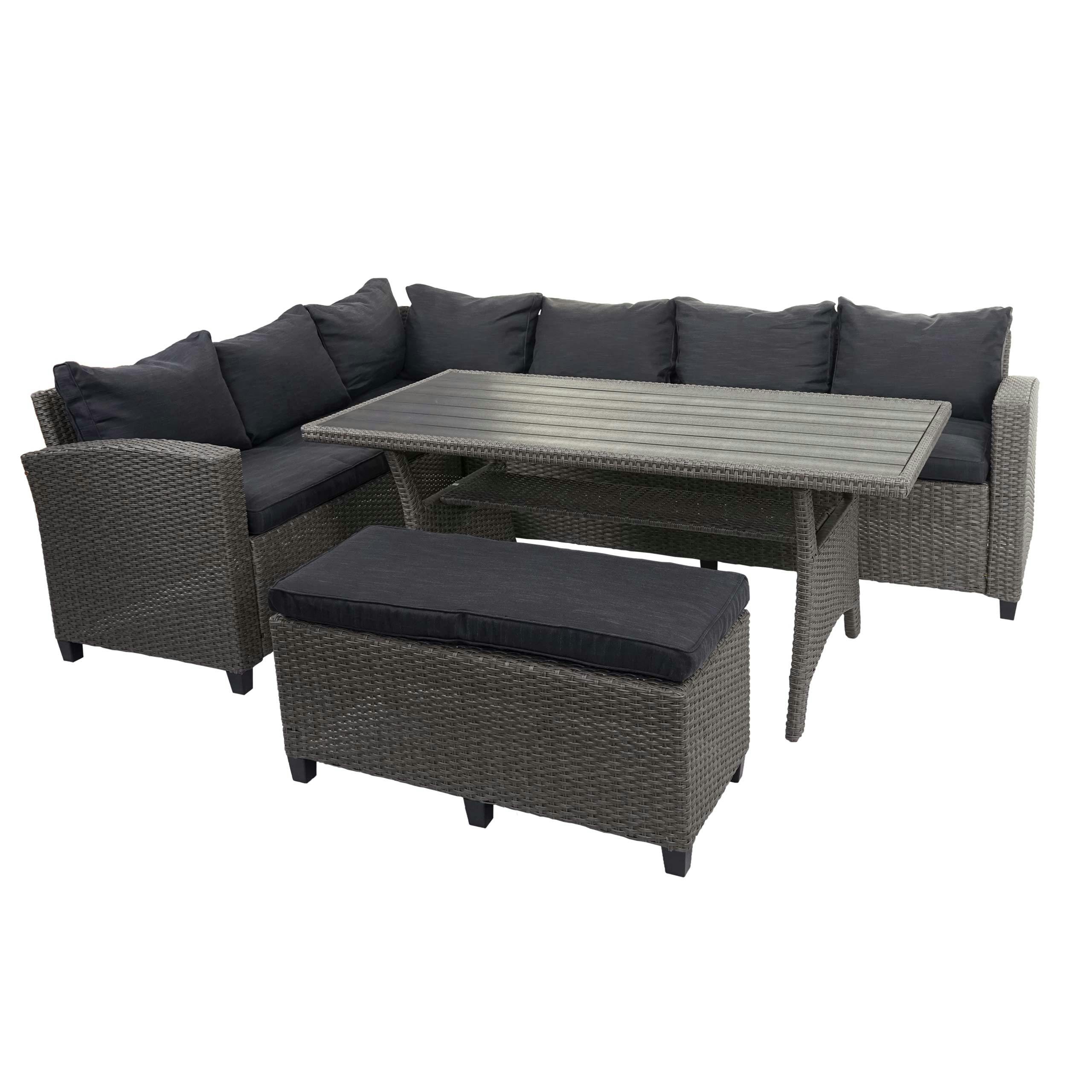 Poly rotan set HWC-E96, tuin/lounge set zitgroep, gesponnen poly ...