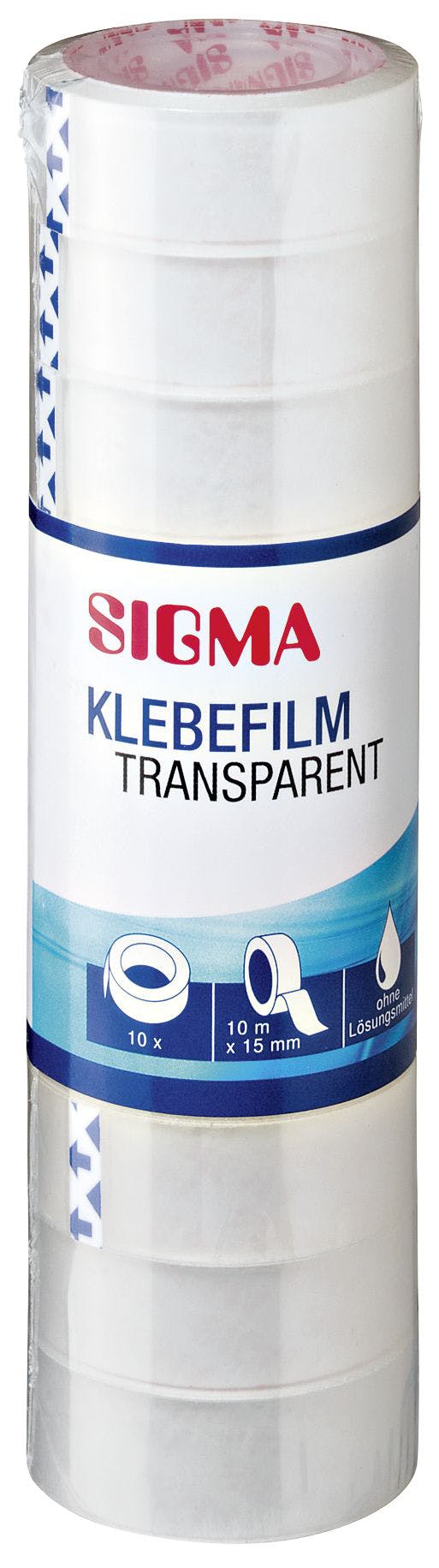 SIGMA Film adhésif AT 01, 15 mm x 10 m, transparent, 10 unités | METRO