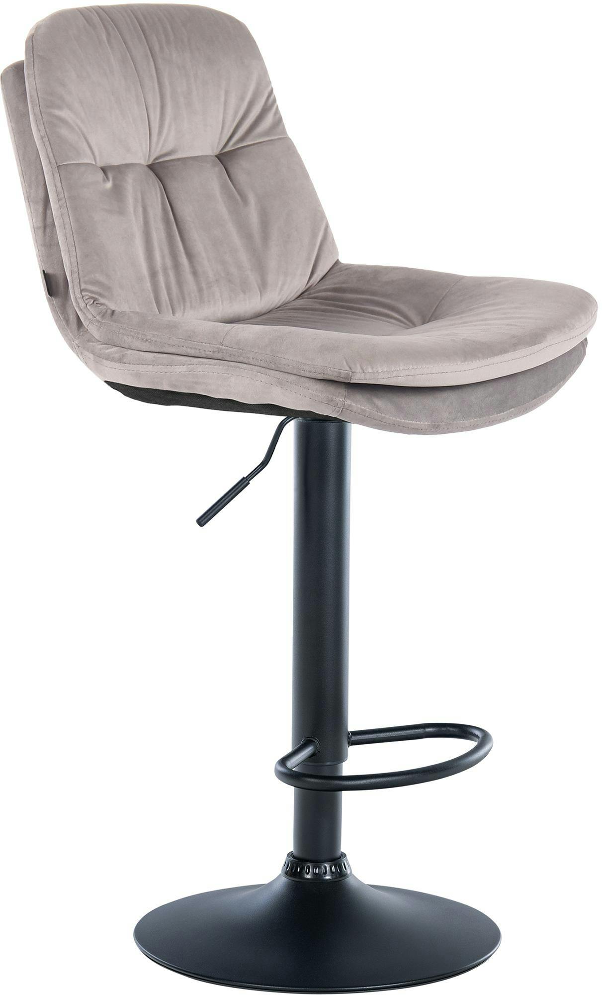 Barhocker Laurel Samt grau/Metall matt schwarz | METRO