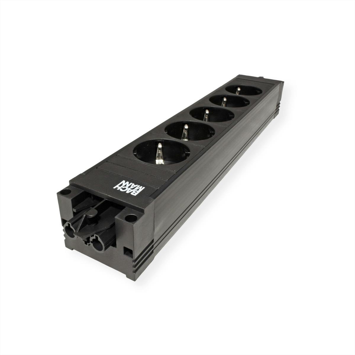 BACHMANN STEP BASE Schutzkontakt, 5x CEE7/3, schwarz | METRO