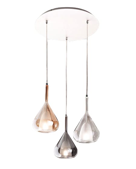 Lila LED-Hängeleuchter aus Metall und Borosilikatglas 3481-47-297 Fabas ...