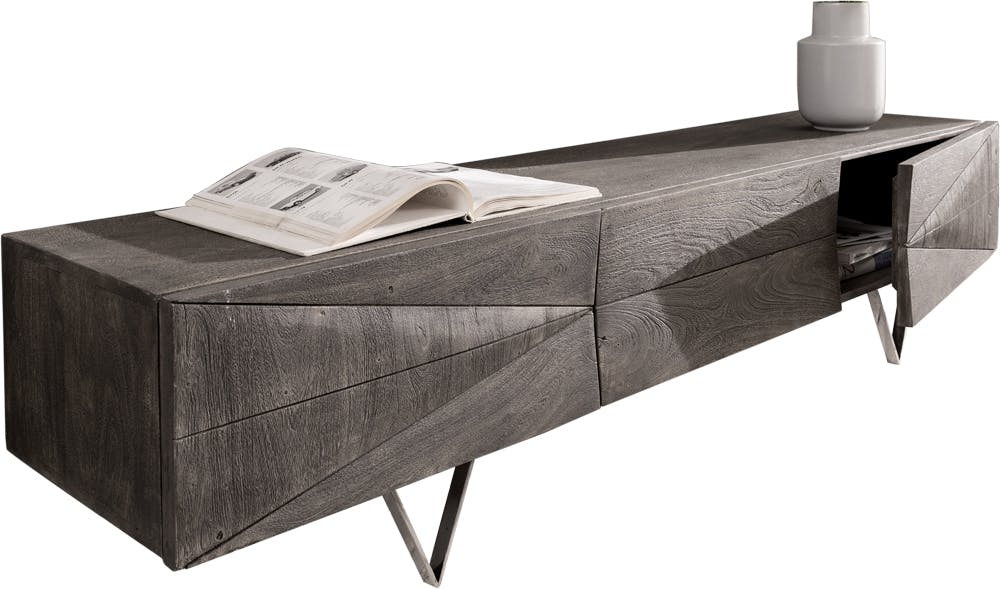 Fernsehtisch Wyatt Akazie Platin 175 cm 2 Türen 1 Klappe Design ...