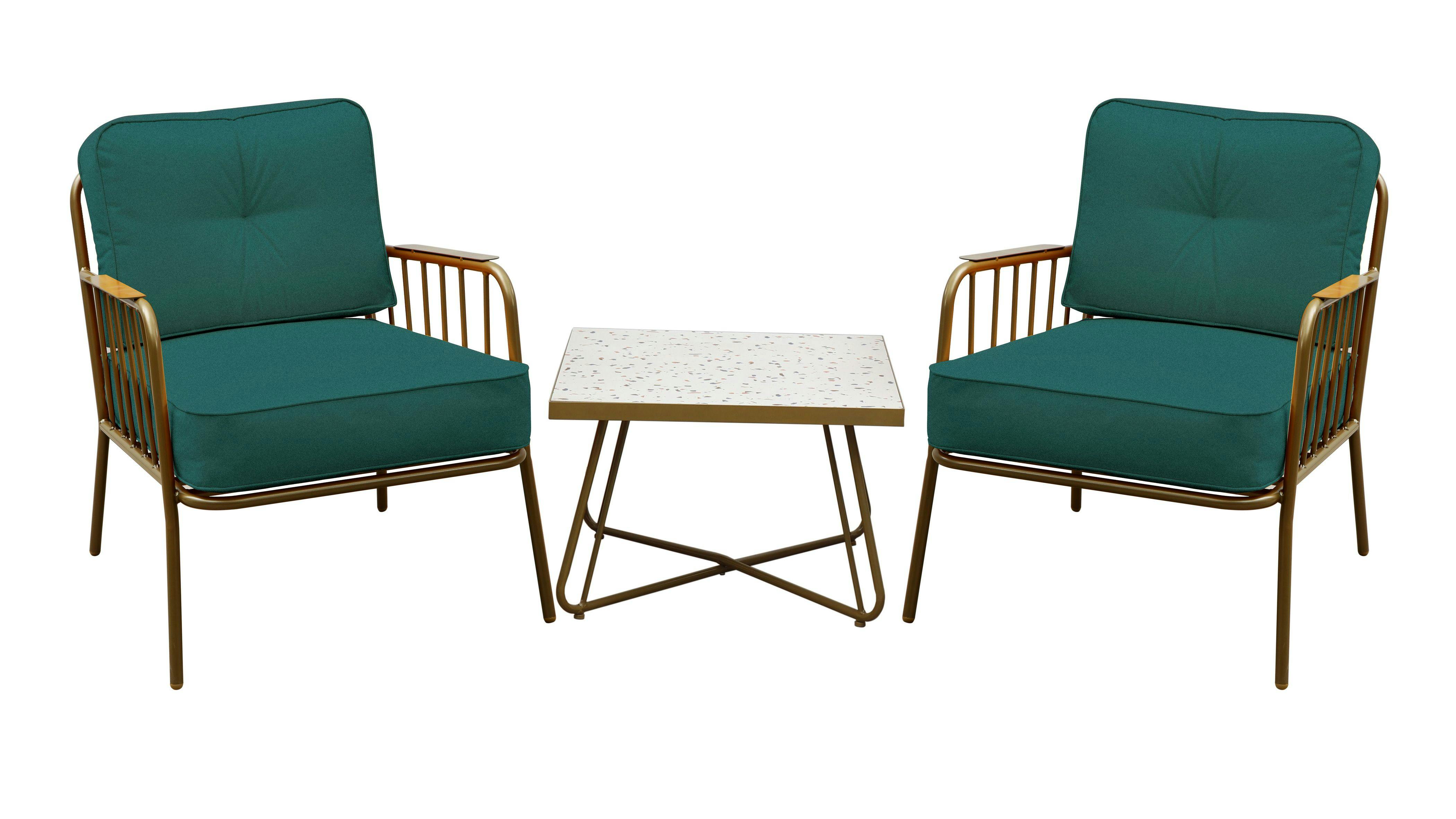 METRO Professional Sofa Lounge-Set 3-tlg., Stahl / Polyester, 2 Sessel ...