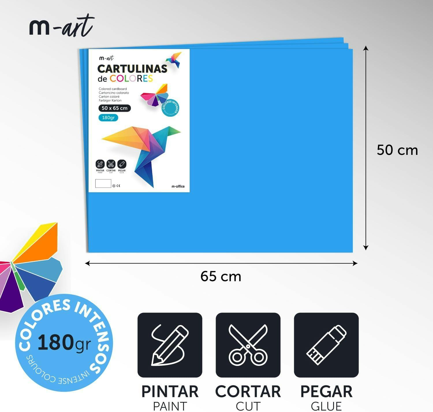 Cartulina de Colores, Cartulina Grande 50x65cm Colores Claros e ...