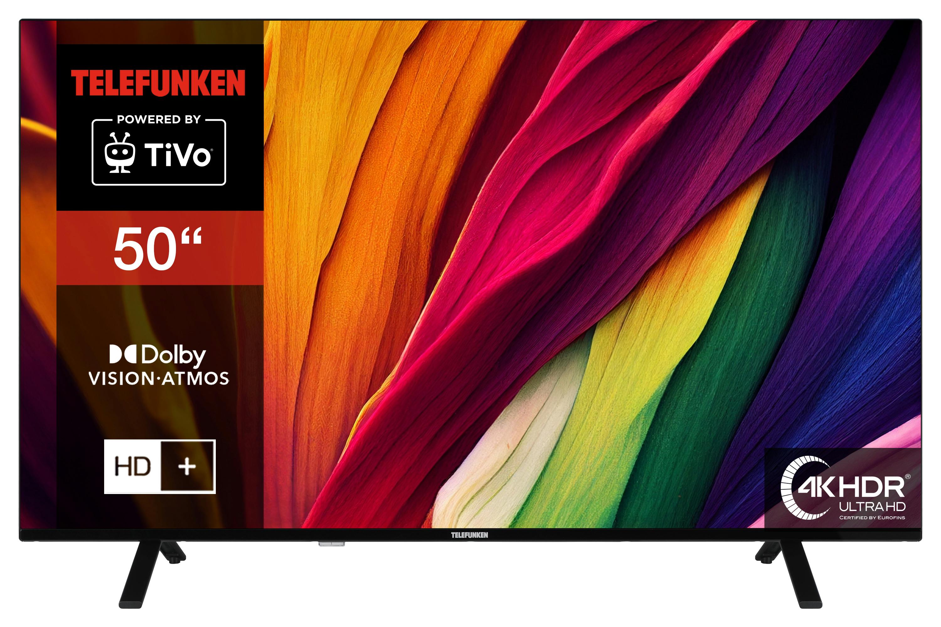Telefunken 50 Zoll Fernseher Smart TV (4K UHD, HDR Dolby Vision, Dolby ...