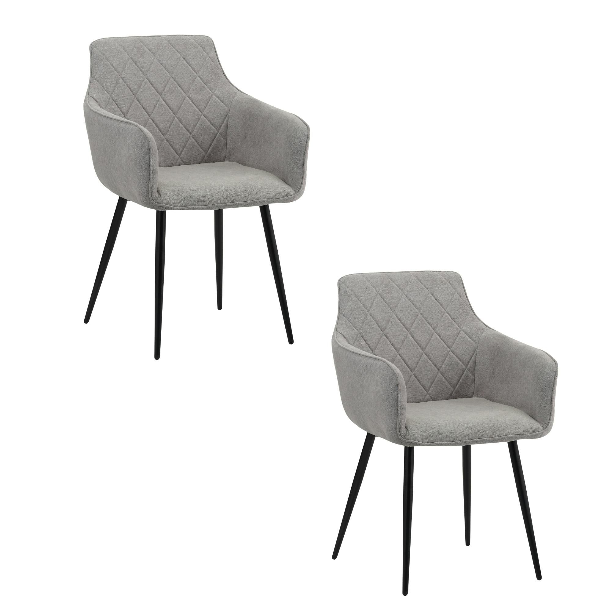 ALBATROS Esszimmerstühle 2er Set SILA, Grau - Modern und Stilvoll, bequemer Polsterstuhl ...