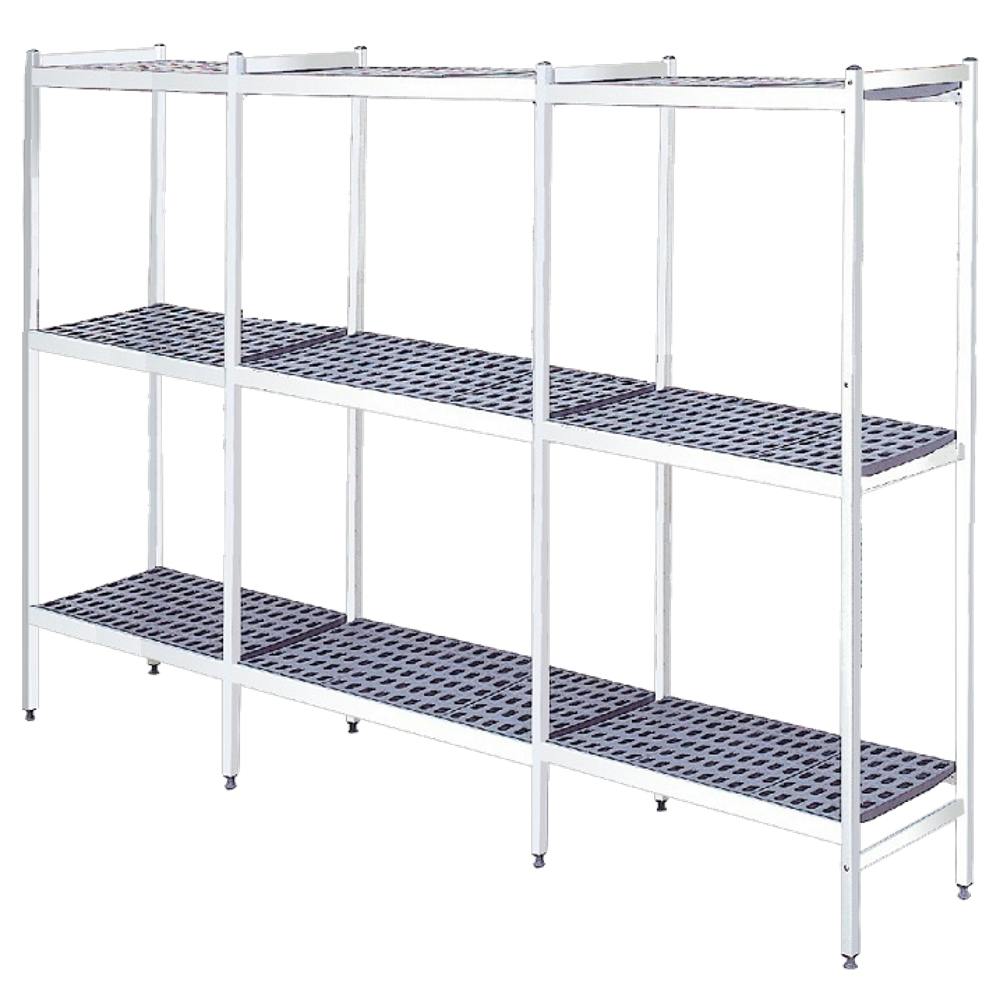 Metallregal mit duraluminium-beinen 3 ebenen - 3653x470x1700 mm ...