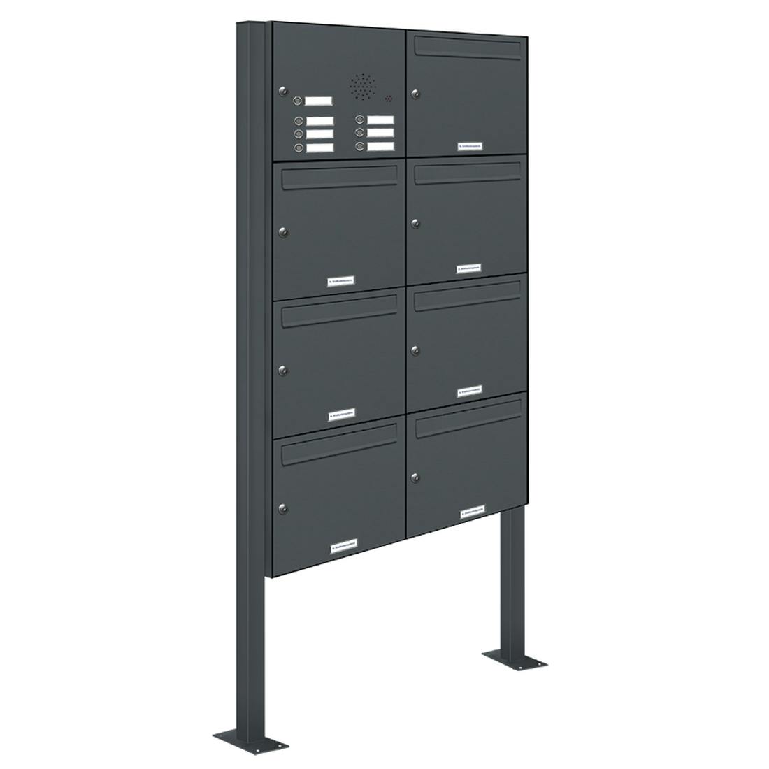 AL Briefkastensysteme 7 Fächer Premium Stand Briefkasten Anlage in RAL ...