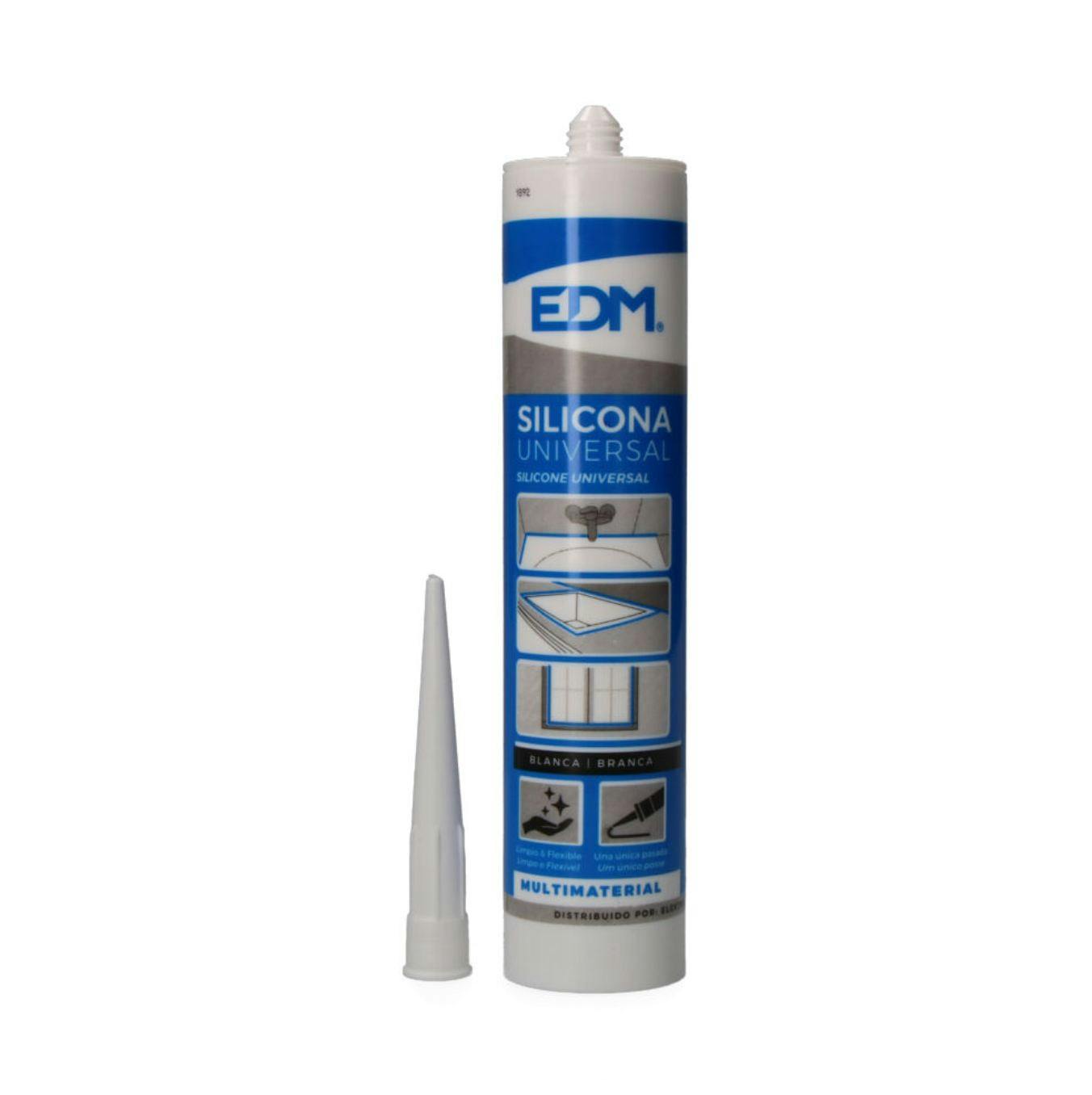 Silicona Universal EDM Antimoho Blanca 280ml | Makro