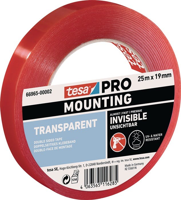 Montageband Mounting PRO Transparent 66965 transp.L.25m B.19mm TESA | METRO