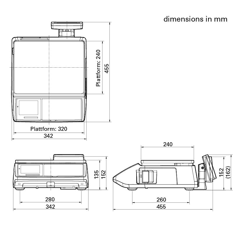 CAS CT100, balance poids-prix avec ticket, conforme loi fiscale ...