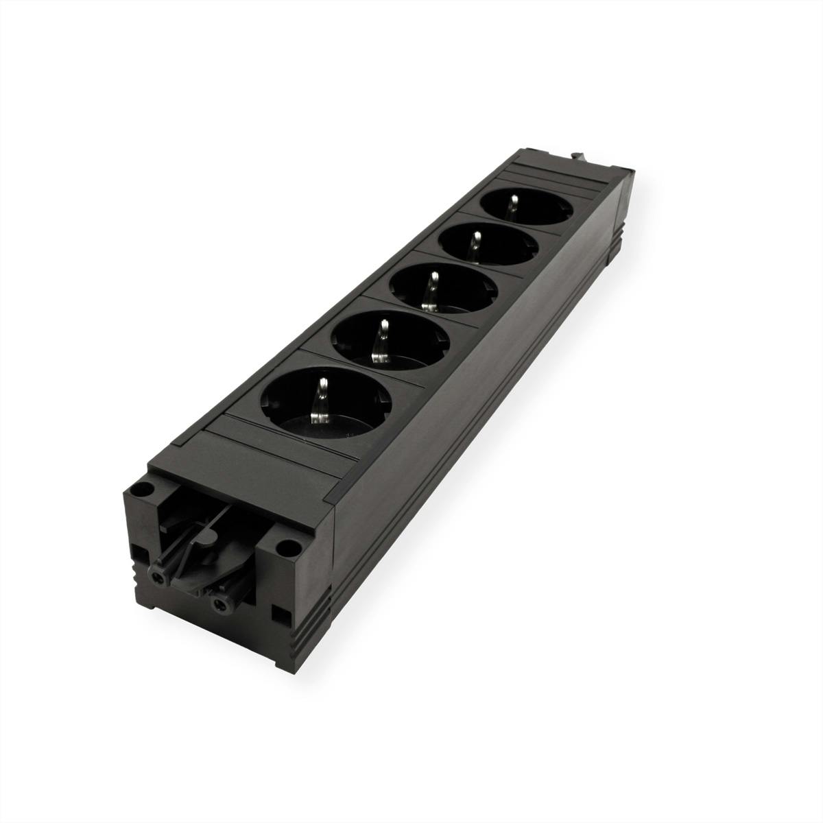 BACHMANN STEP BASE Schutzkontakt, 5x CEE7/3, schwarz | METRO