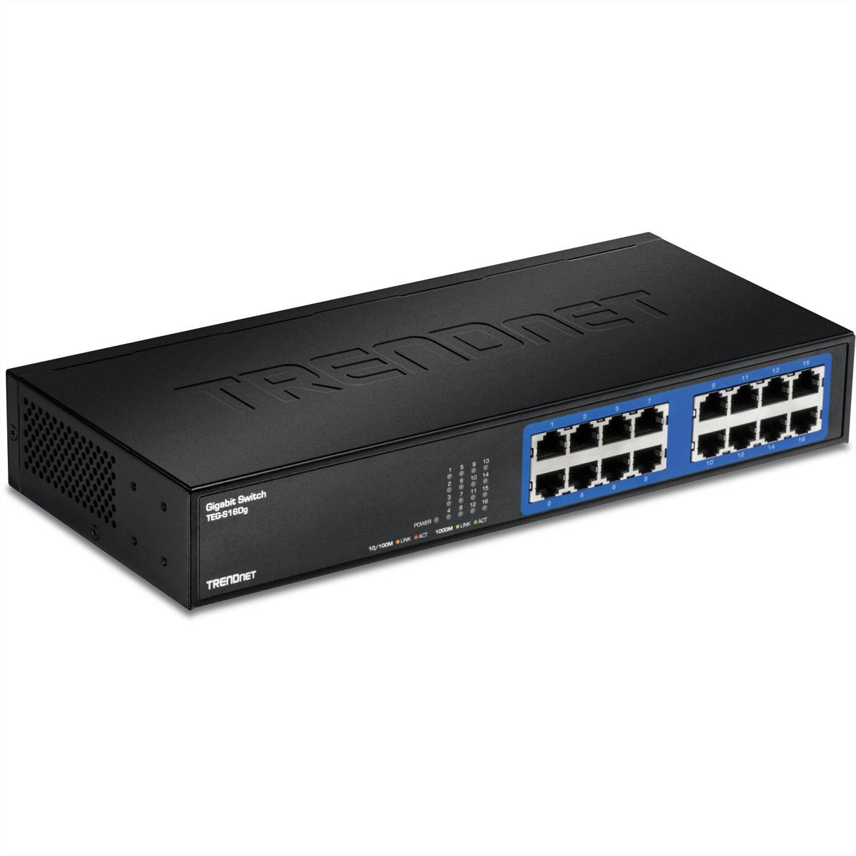 TRENDnet TEG-S16DG Netwerk Switch | Makro