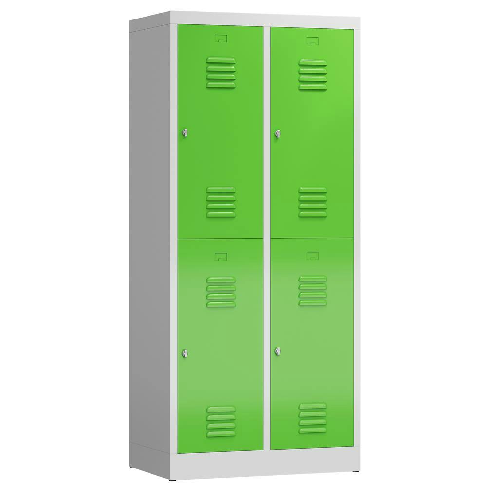 XL Spind Kleiderspind 2 Abteile 4 Fächer 1800 x 800 x 500 mm lichtgrau ...