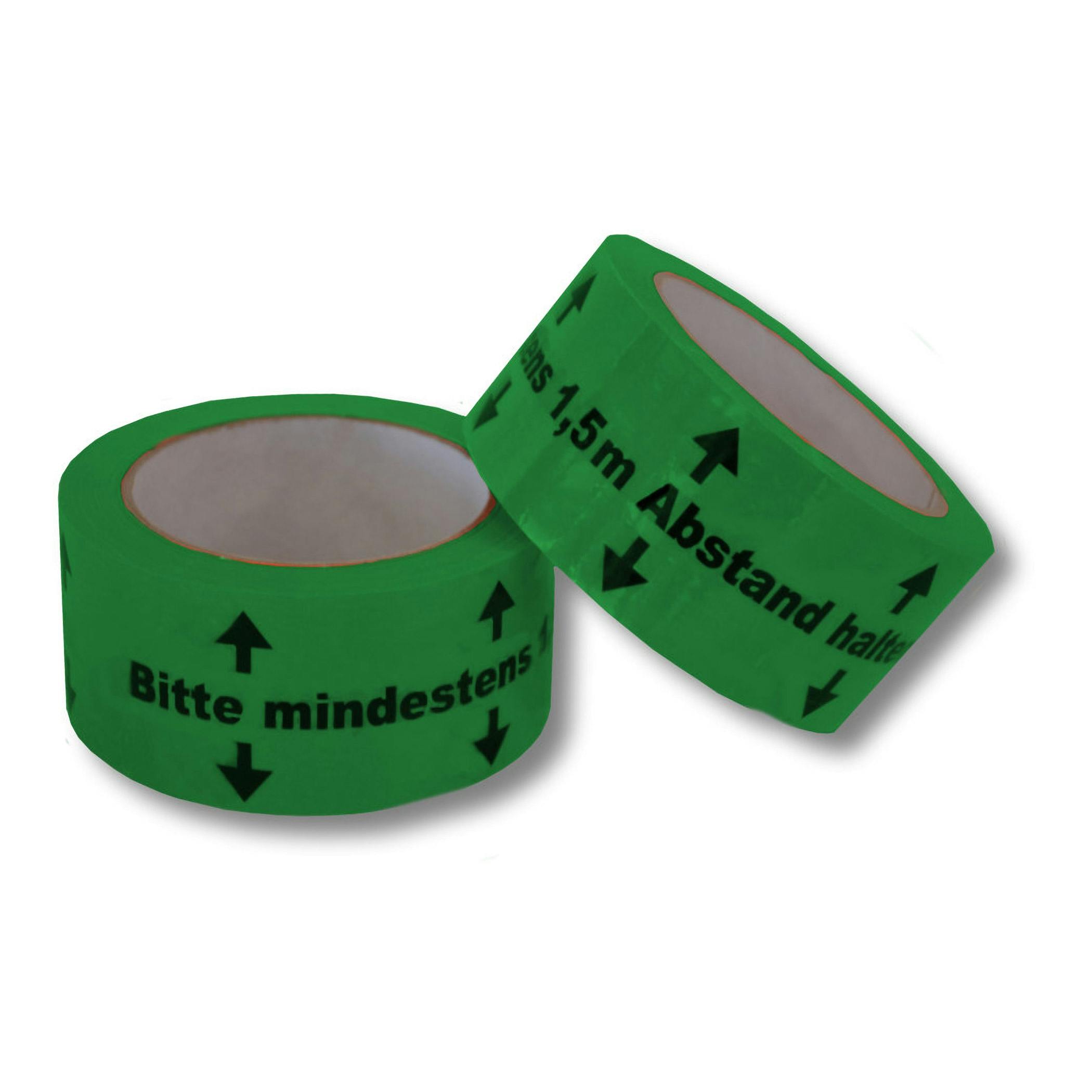 36x Warnklebeband "Bitte mind. 1,5m Abstand halten" PVC NKK geräuscharm 50mm x 66m | METRO