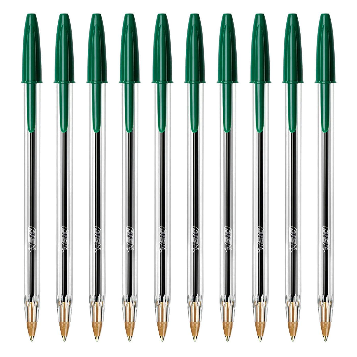 BIC - Set de 10 Bolígrafos Cristal Original Medium de Tinta de Aceite. Verde | Makro