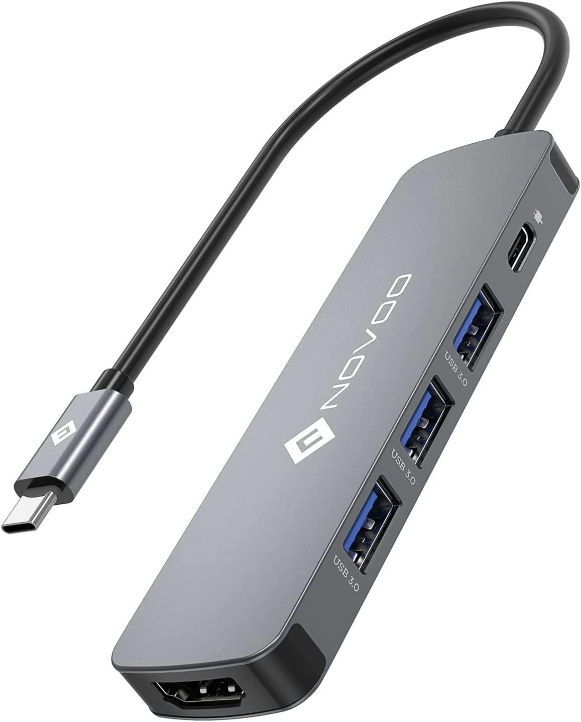 NOVOO USB-C Aluminium Hub 5 Anschlüsse mit PowerDelivery | METRO