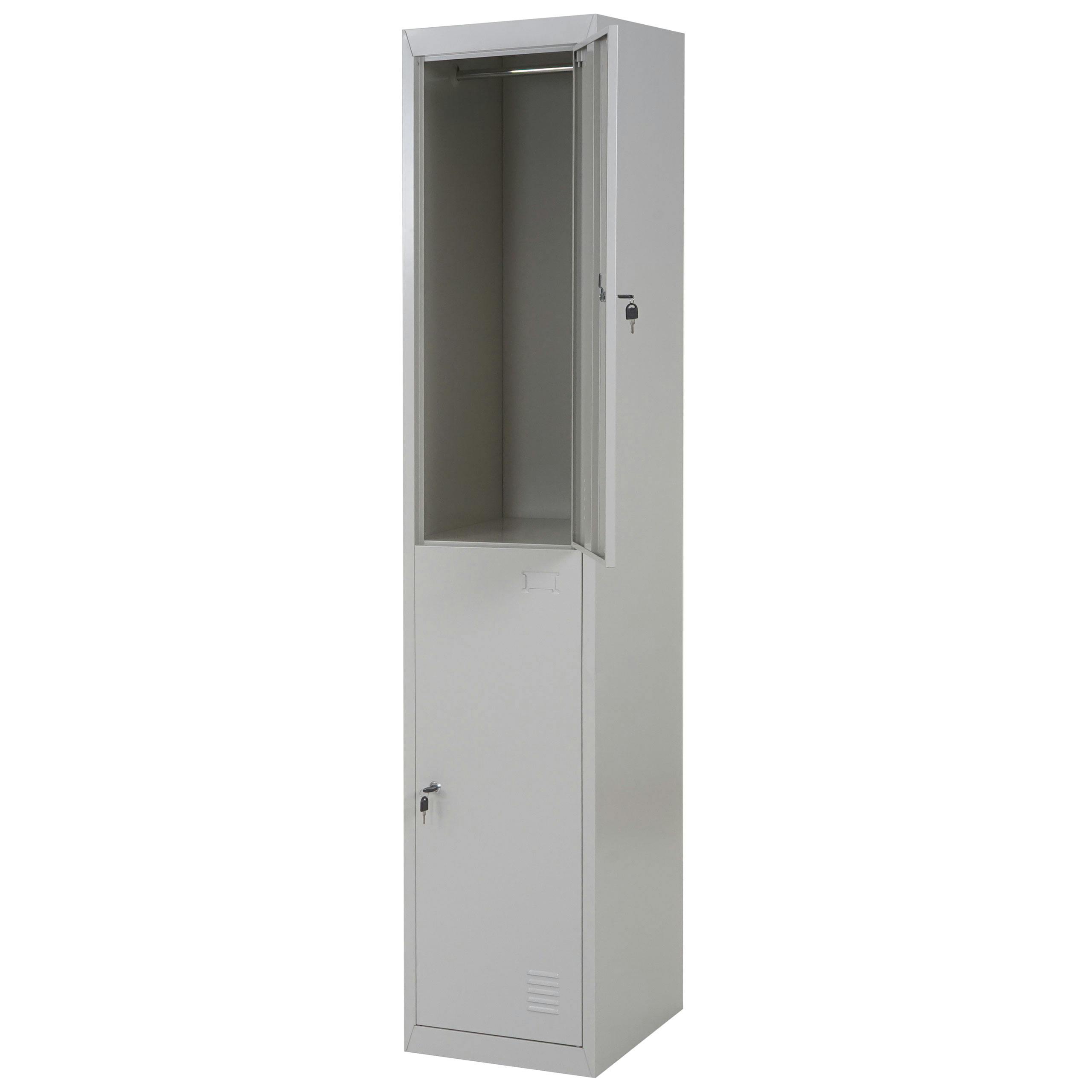 Locker HWC-G88, locker safe locker, metaal 185x38x45cm grijs | Makro