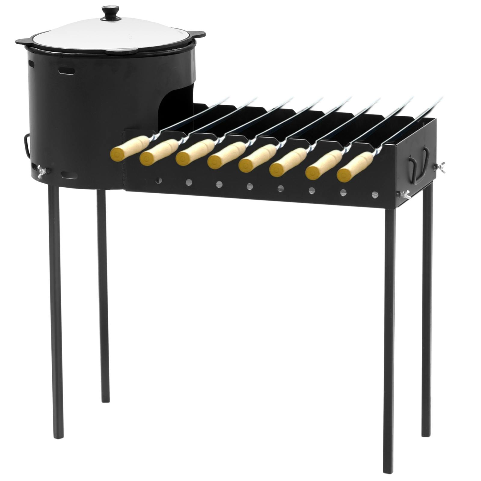 Holzkohlegrill Mangal Utschak 8L Kasan Kazan Gusseisen Plow BBQ Grill ...