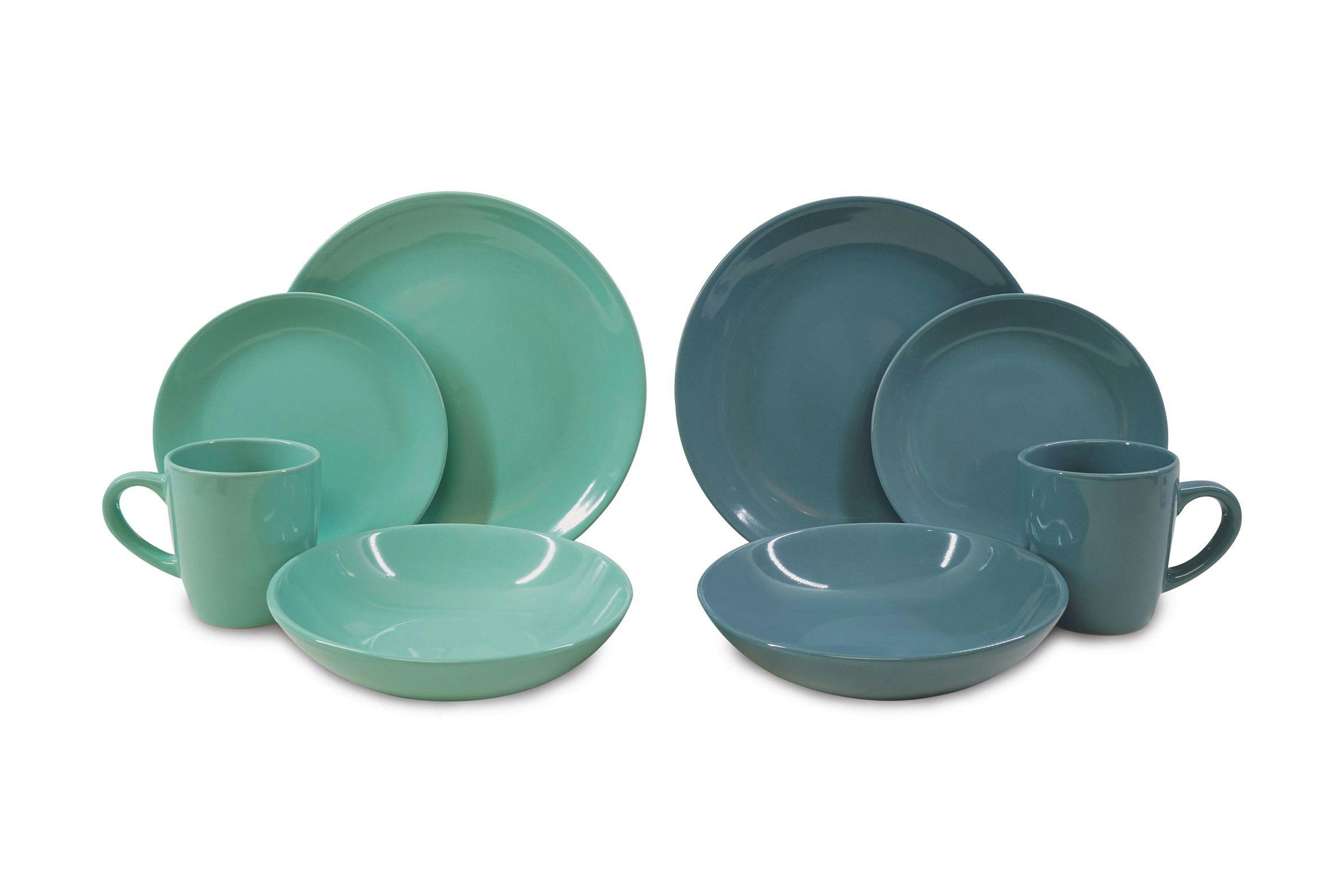 Tarrington House Set di stoviglie, gres porcellanato, verde chiaro/verde scuro, 24 unità | METRO